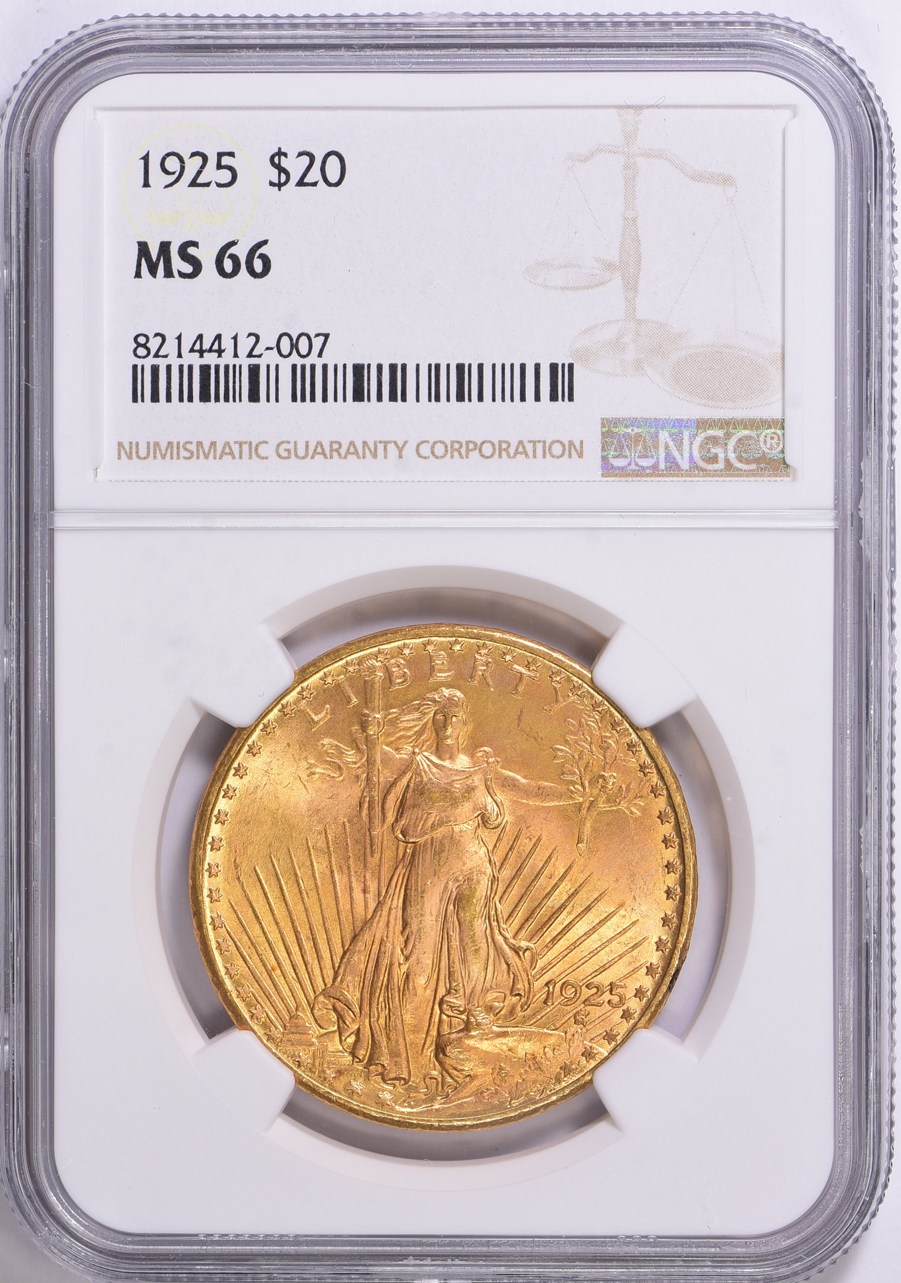 1925 Saint-Gaudens Gold Double Eagle NGC MS-66 (Item 1639760) | GreatCollections Coin Auctions