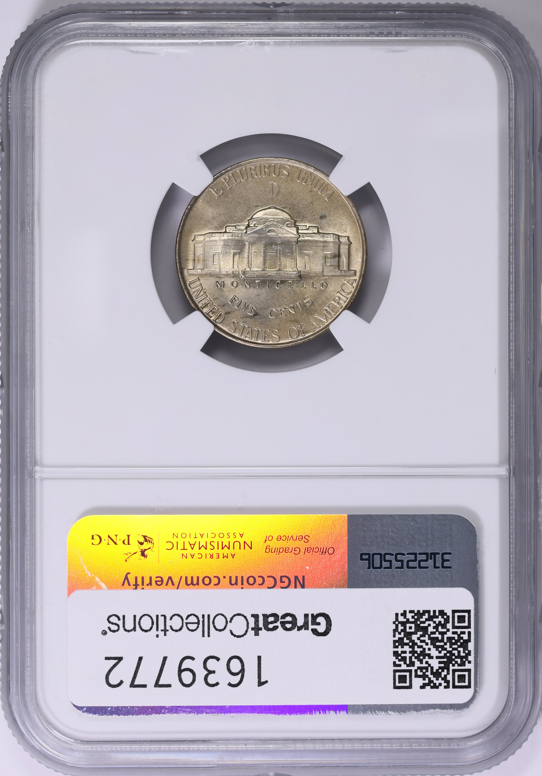1944-D Jefferson Nickel NGC MS-67+ 5FS (Item 1639772) | GreatCollections Coin Auctions