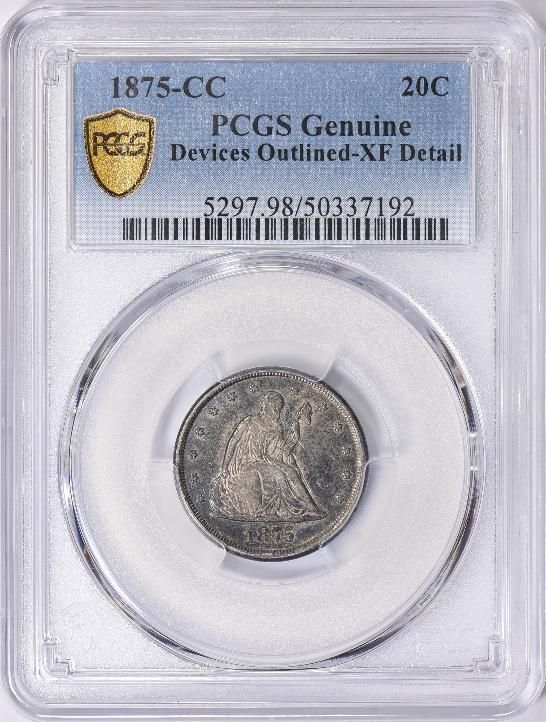 1875-CC Twenty-Cent Piece PCGS Genuine XF Details (Item 1639871) | GreatCollections Coin Auctions