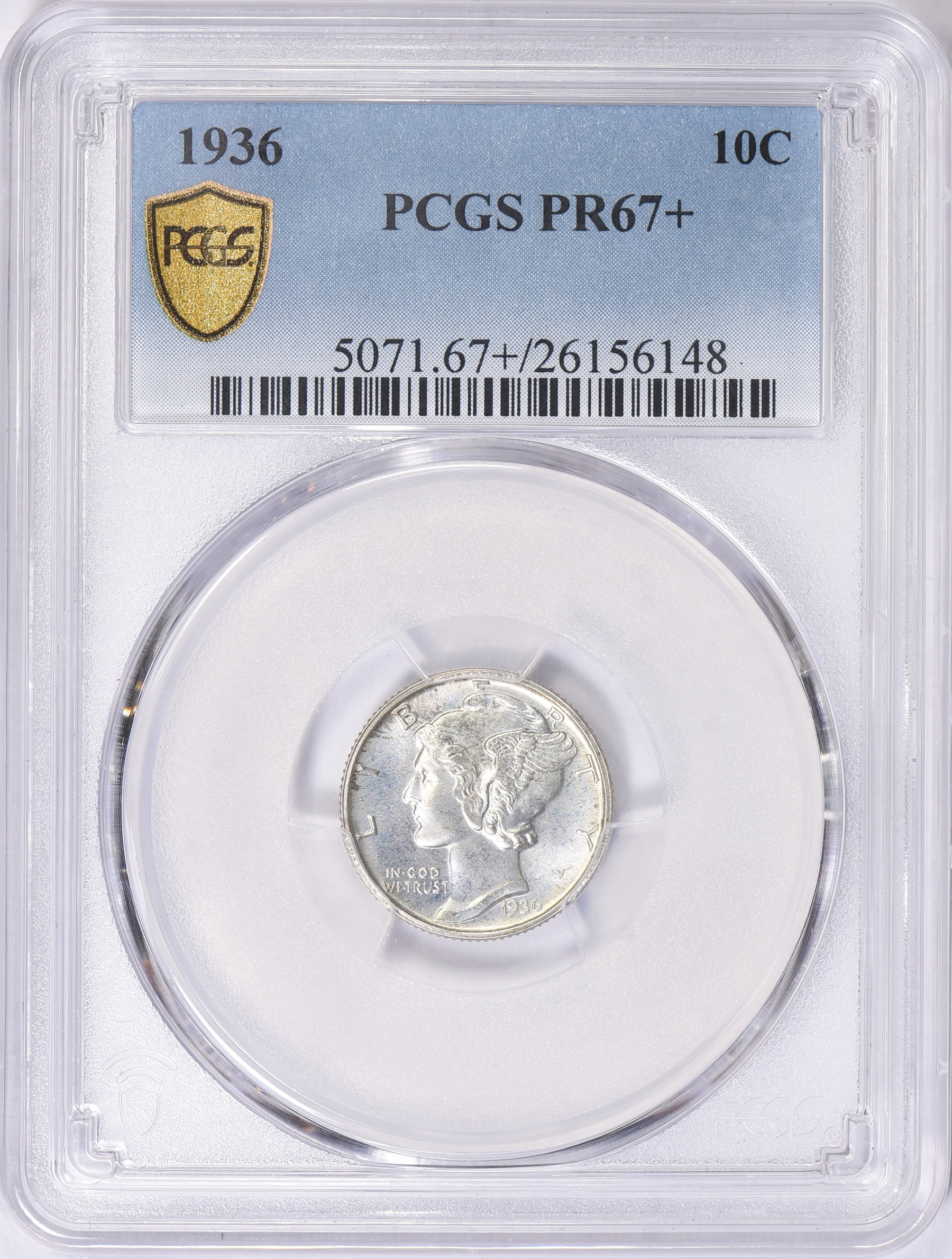1936 Mercury Dime PCGS Proof-67+ (Item 1639946) | GreatCollections Coin Auctions