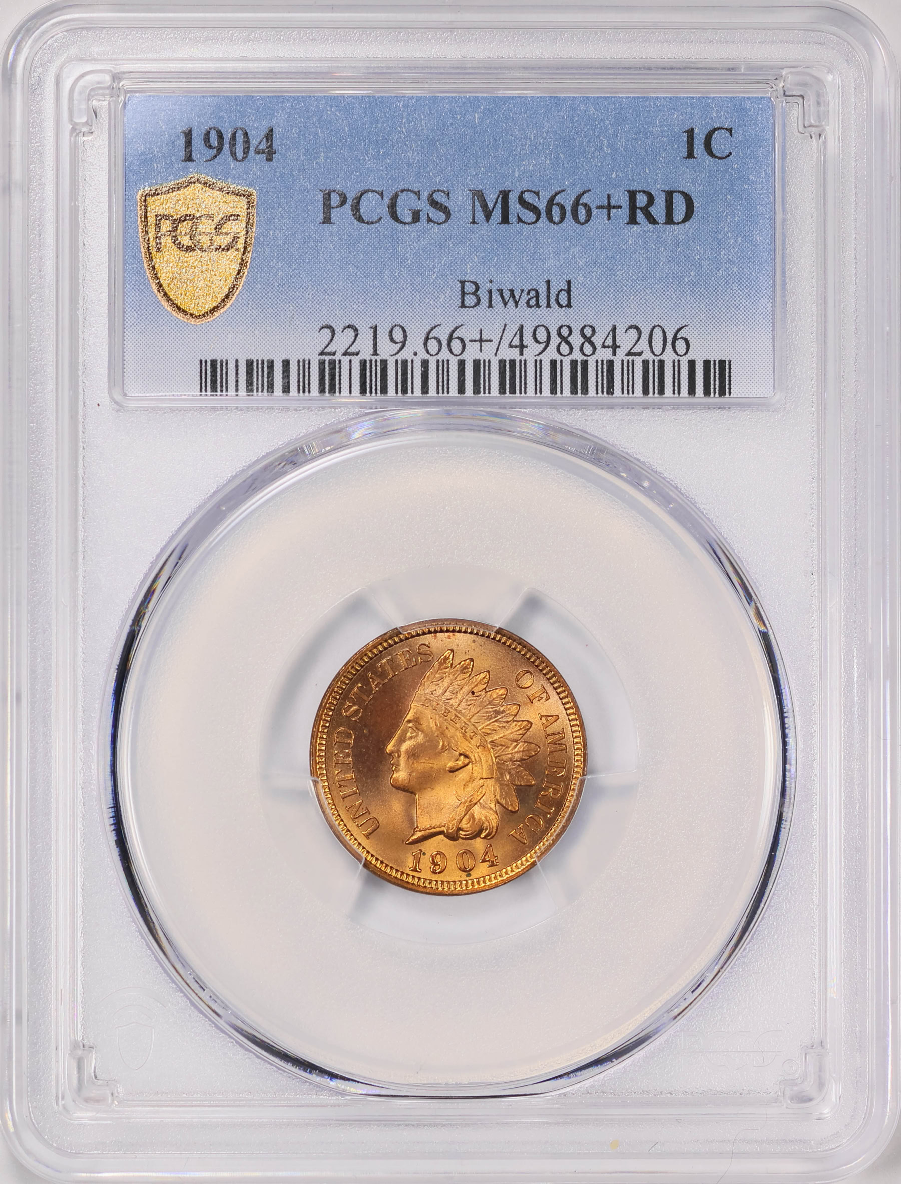 1904 Indian Cent PCGS MS-66+ RD (Biwald Collection) (Item 1639977) | GreatCollections Coin Auctions