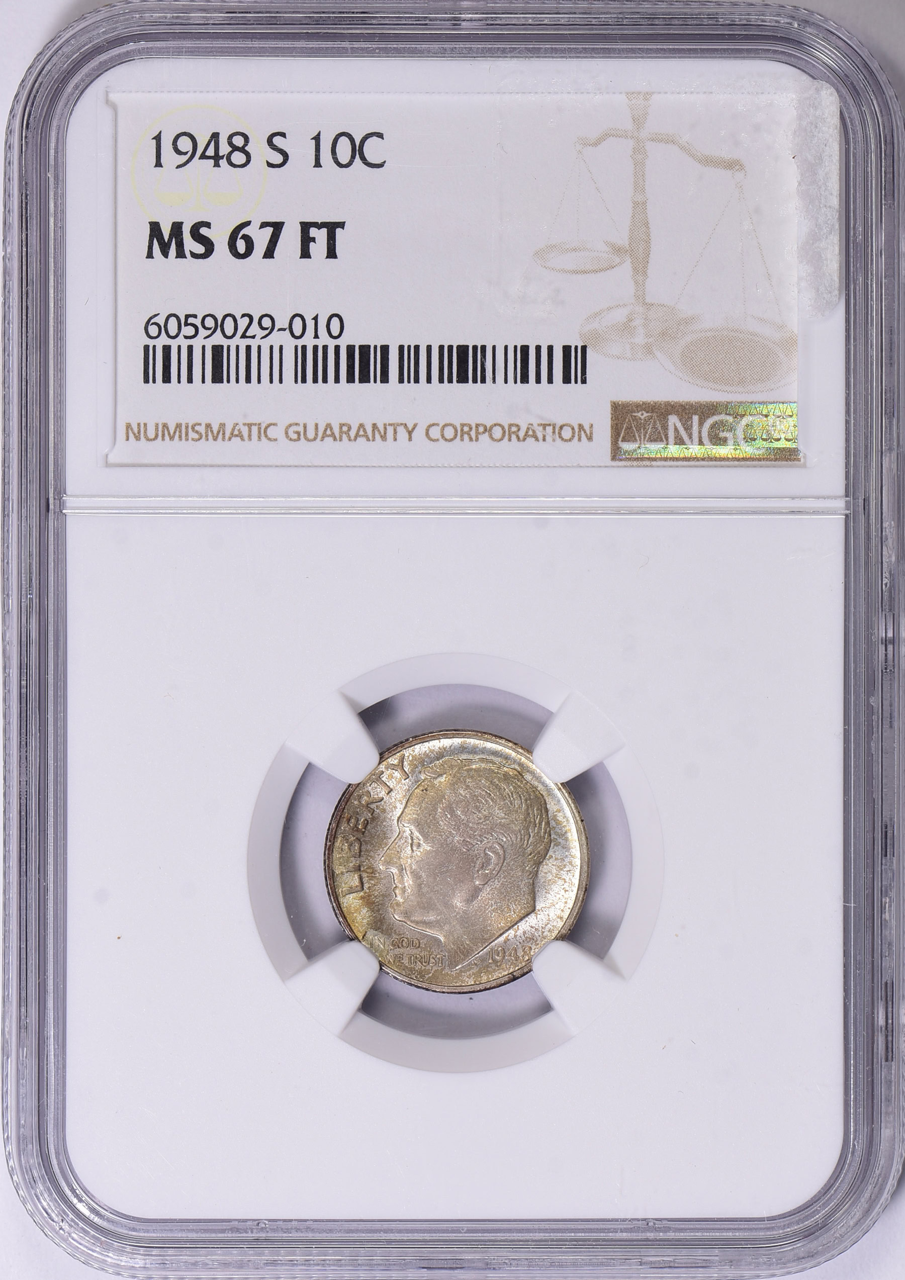 1948-S Roosevelt Dime NGC MS-67 FT (Toned) (Item 1640031 ...