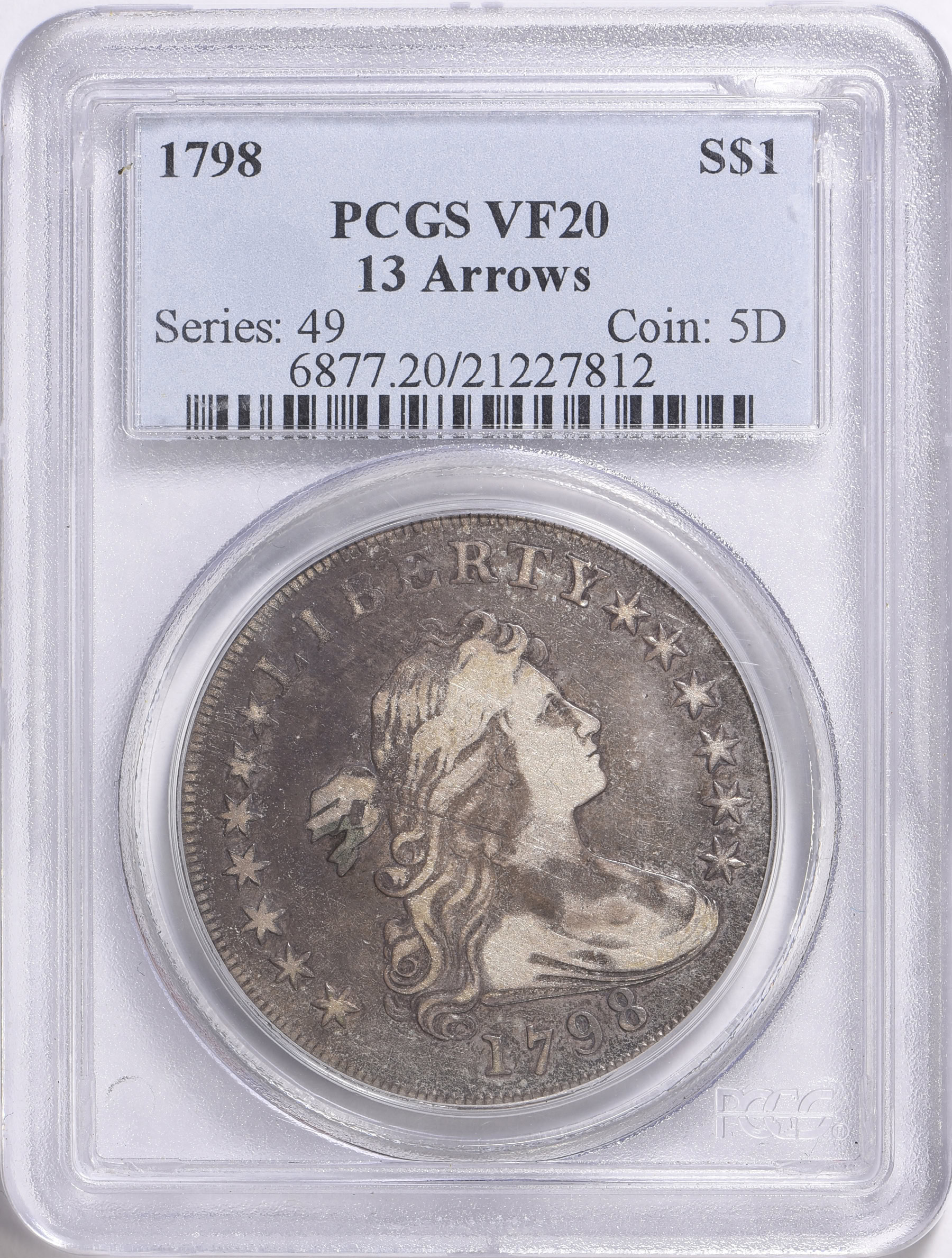 1798 Draped Bust Silver Dollar 13 Arrows PCGS VF-20 (Item 1640235 ...
