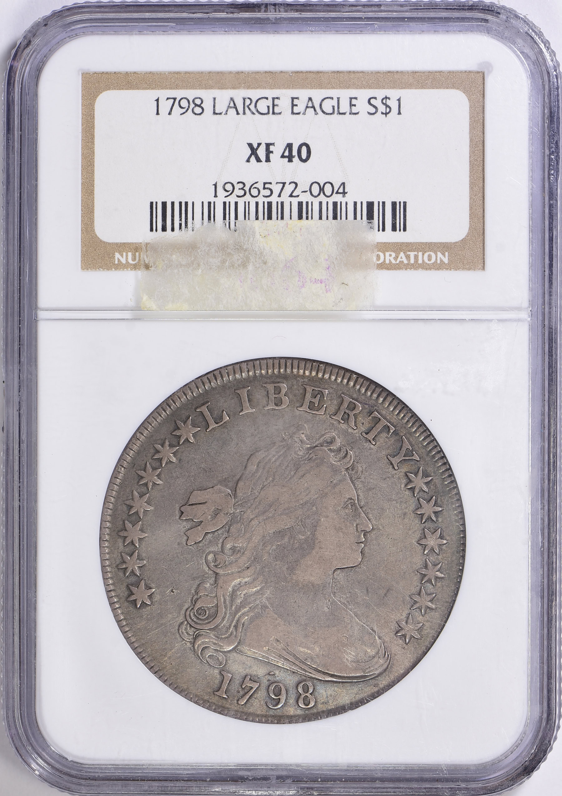 1798 Draped Bust Silver Dollar Large Eagle NGC XF-40 (Item 1640238 ...