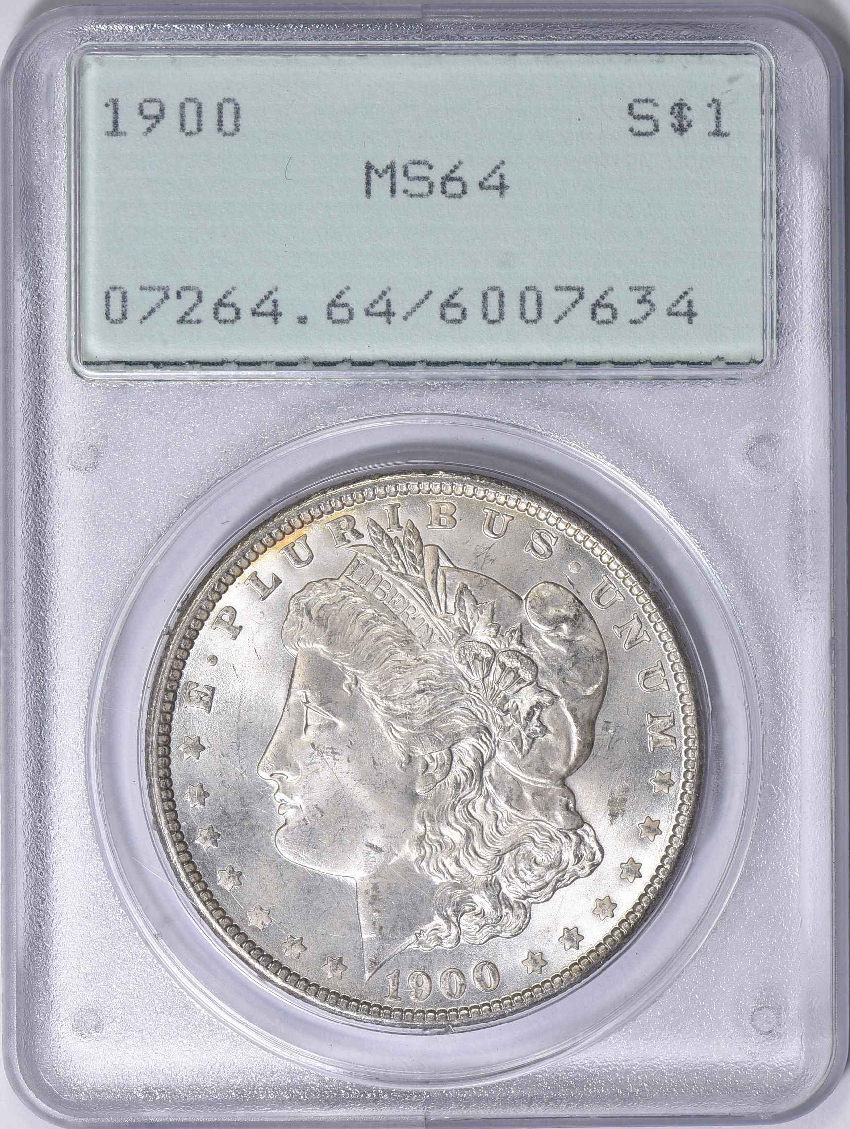 1900 Morgan Silver Dollar PCGS MS-64 OGH (1st Gen) (Item 1640260) | GreatCollections Coin Auctions