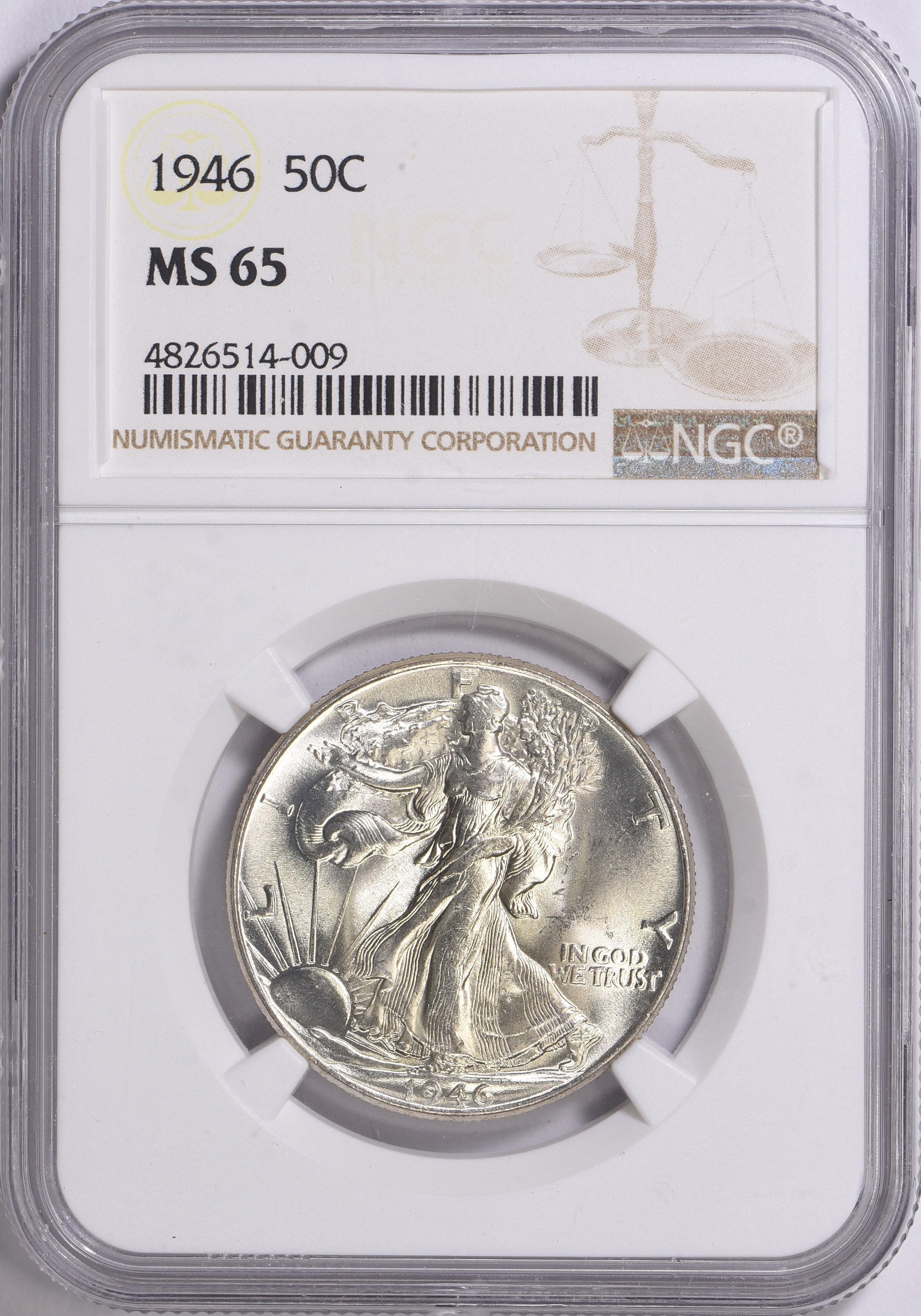 1946 Walking Liberty Half Dollar NGC MS-65 (Item 1640274) | GreatCollections Coin Auctions