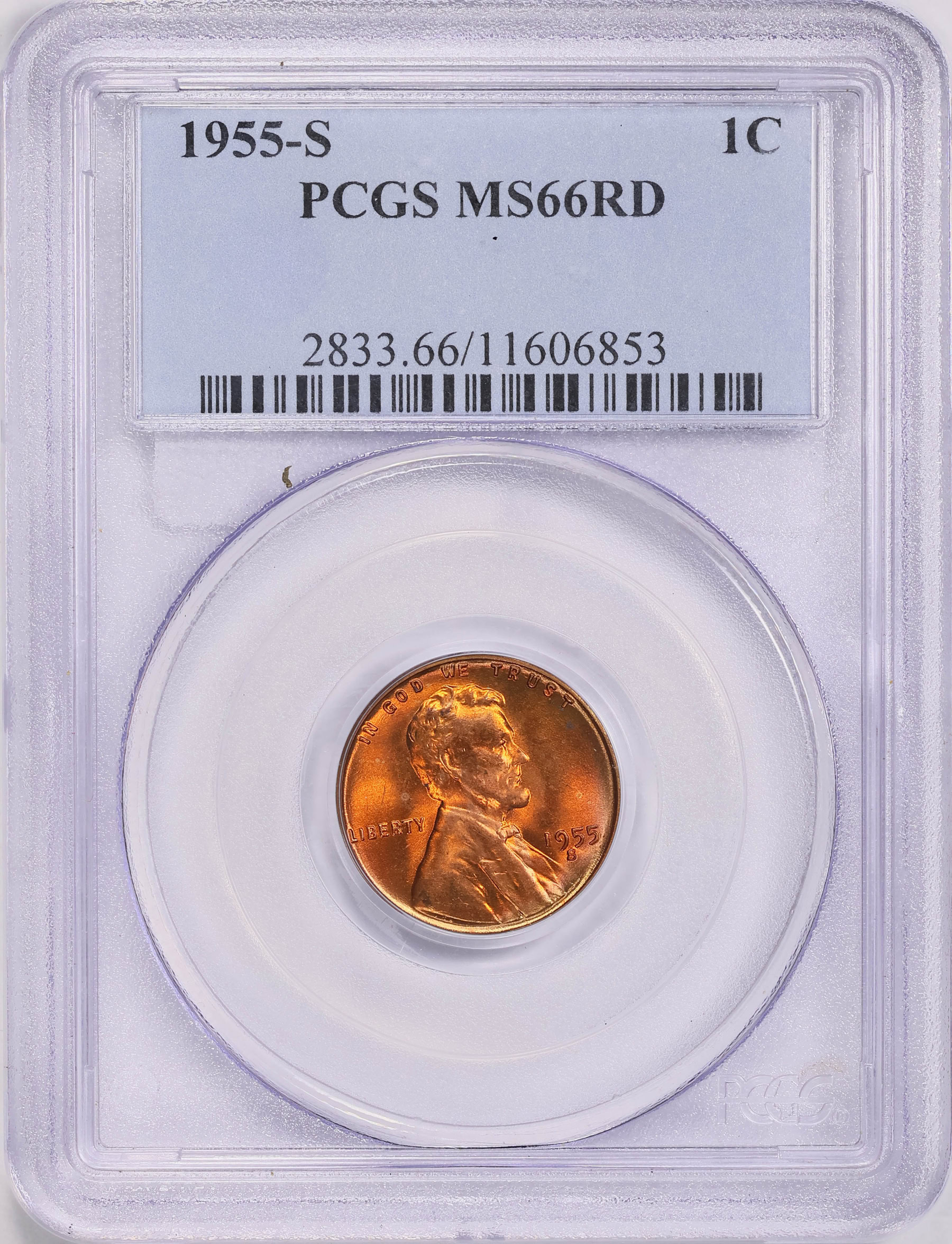 1955-S Lincoln Cent PCGS MS-66 RD (Item 1640388) | GreatCollections Coin Auctions
