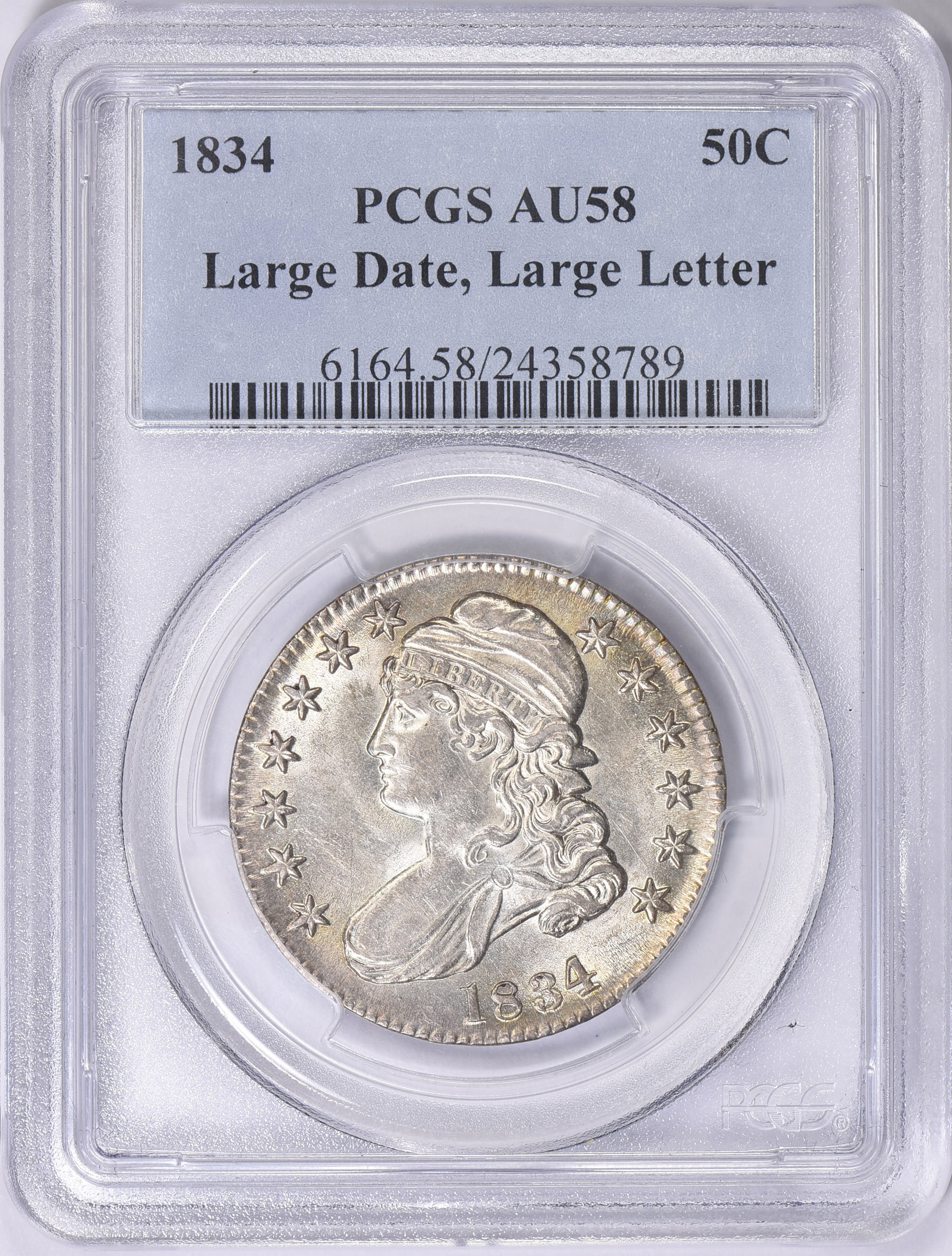 1834 Capped Bust Half Dollar Large Date, Large Letters PCGS AU-58 (Item 1640550 ...