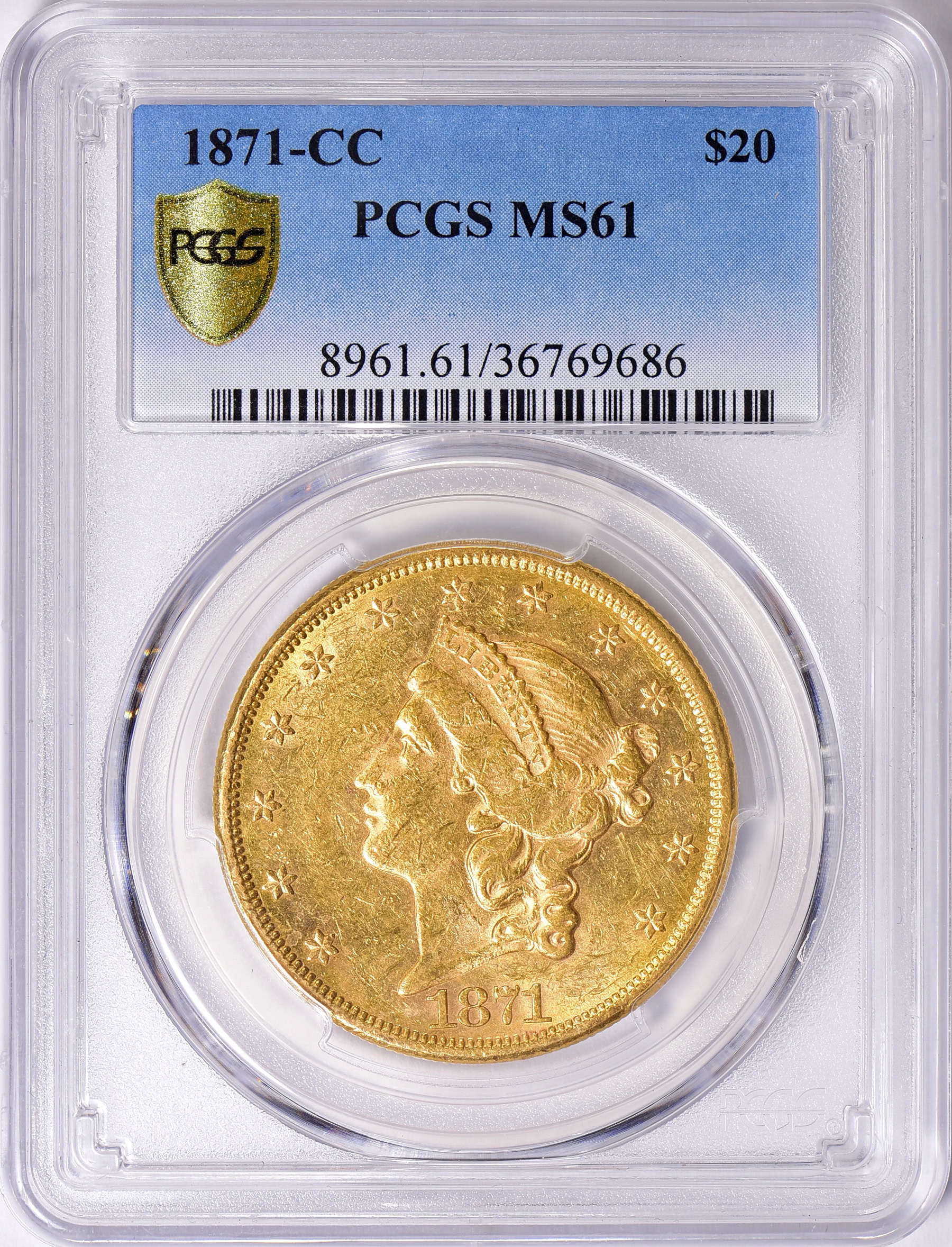 1871-CC Liberty Gold Double Eagle PCGS MS-61 (Item 1640582) | GreatCollections Coin Auctions