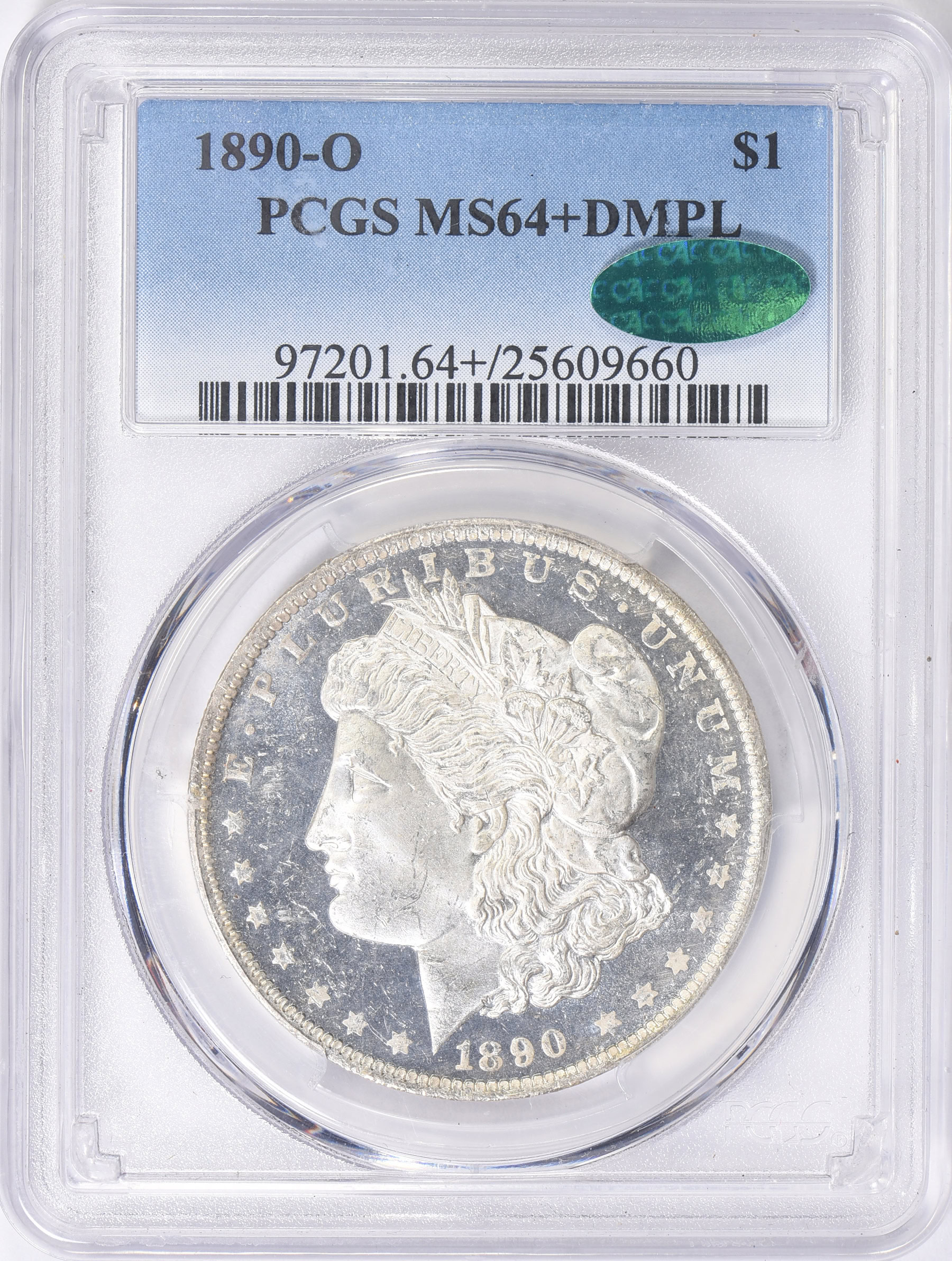 1890-O Morgan Silver Dollar PCGS MS-64+ DMPL (CAC Green) (Item 1640753) | GreatCollections Coin ...