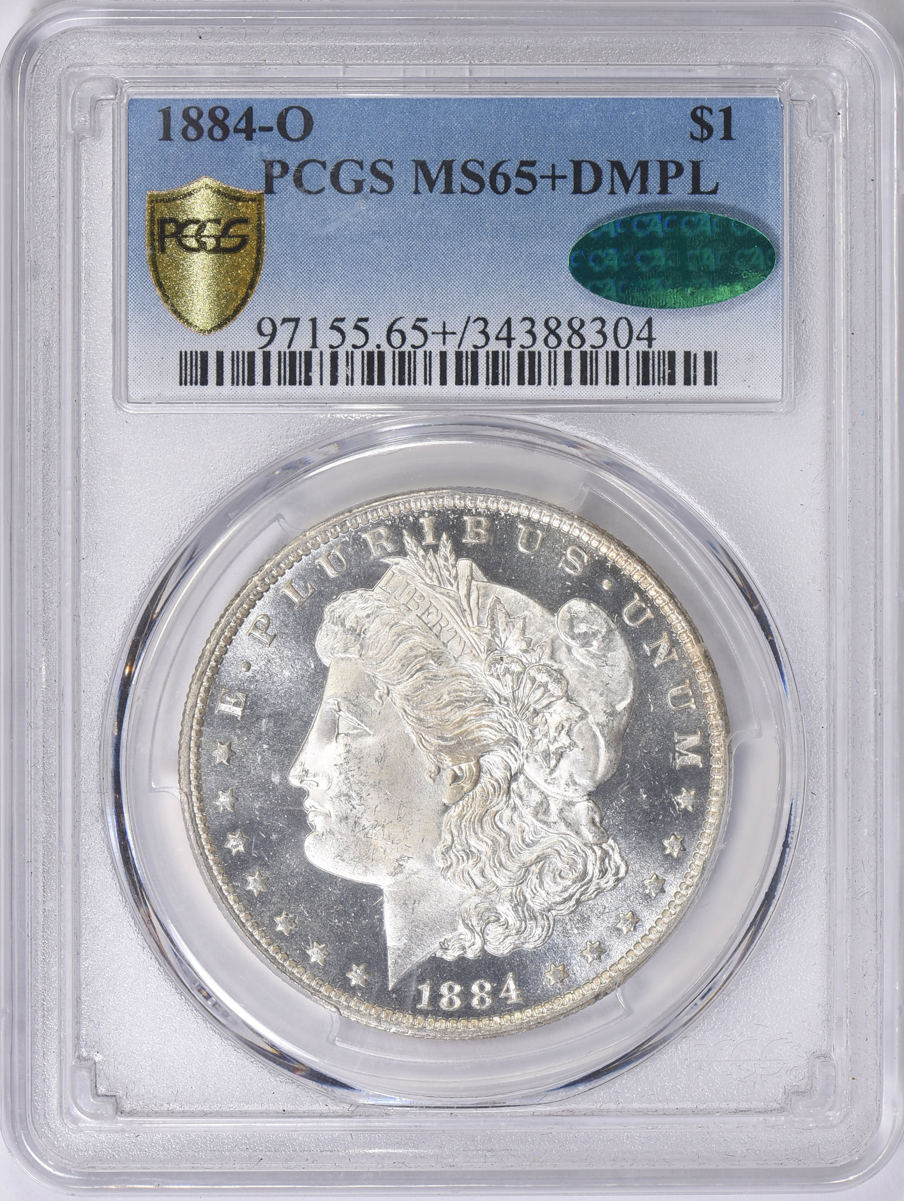 1884-O Morgan Silver Dollar PCGS MS-65+ DMPL (CAC Green) (Item 1640756) | GreatCollections Coin ...