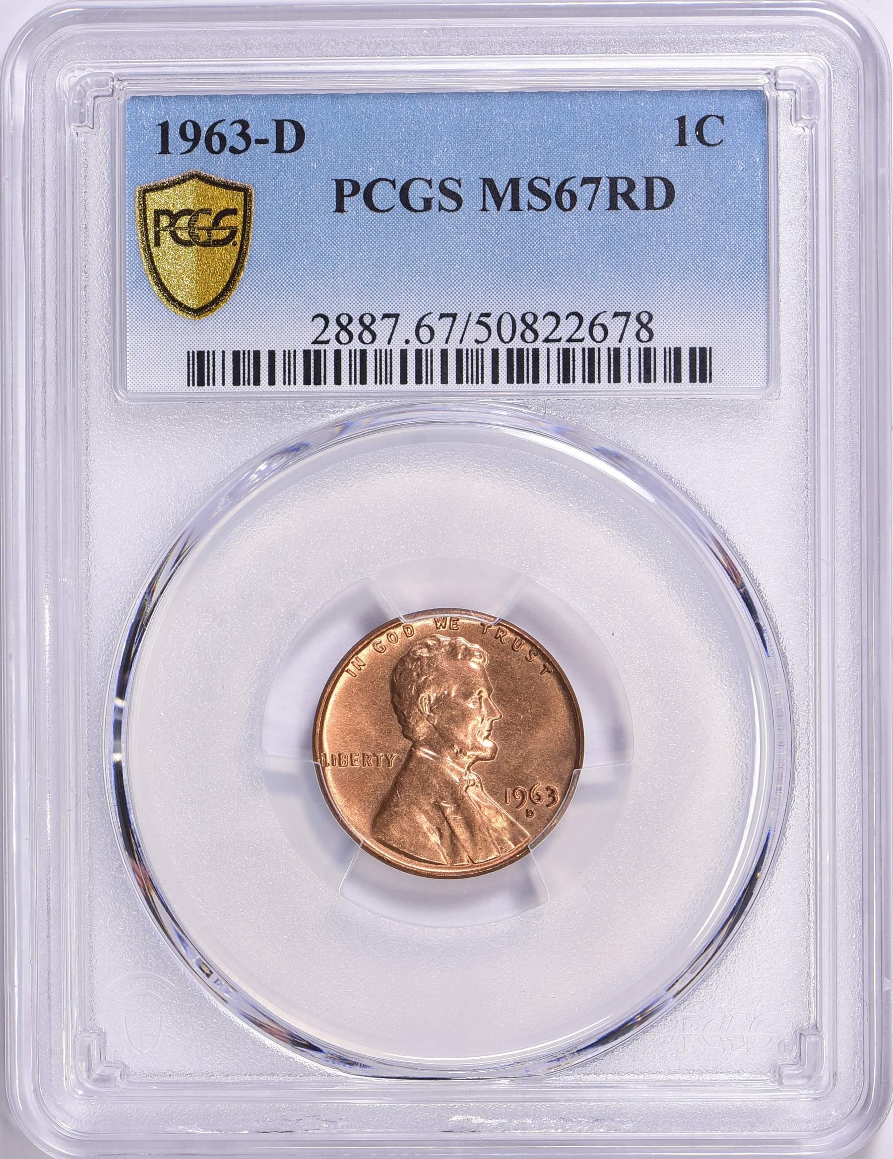 1963-D Lincoln Cent PCGS MS-67 RD (Item 1640778) | GreatCollections ...