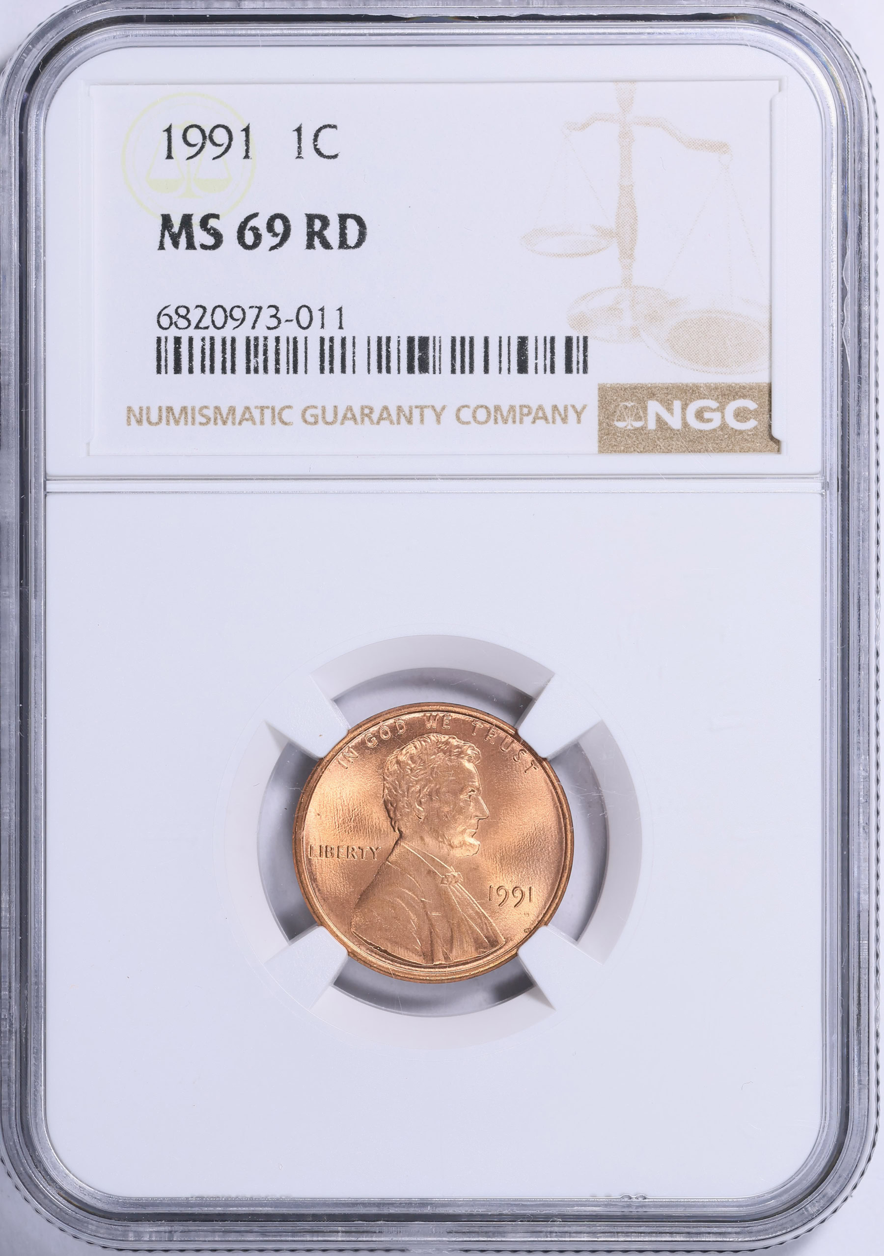 1991 Lincoln Cent NGC MS-69 RD (Item 1640816) | GreatCollections Coin ...