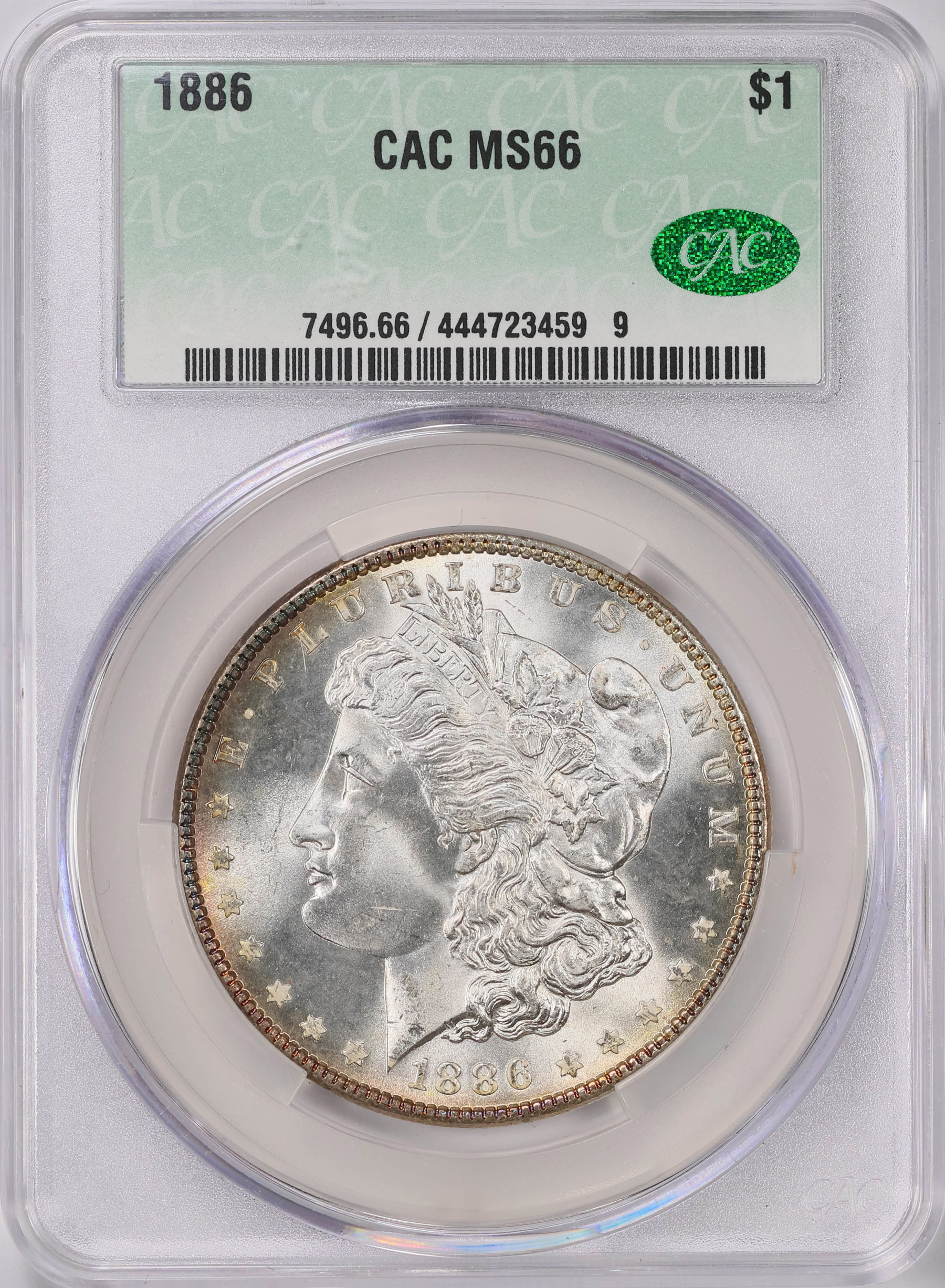 1886 Morgan Silver Dollar CACG MS-66 (Toned) (Item 1640964) | GreatCollections Coin Auctions