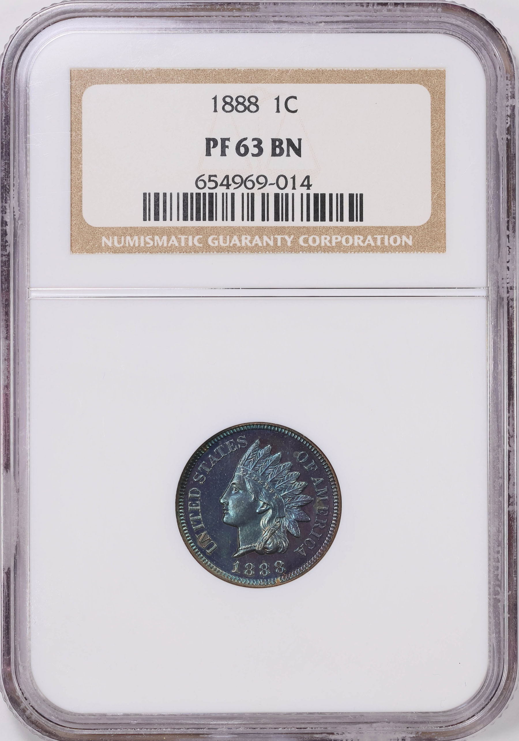 1888 Indian Cent NGC Proof-63 BN (Toned) (Item 1640967) | GreatCollections Coin Auctions
