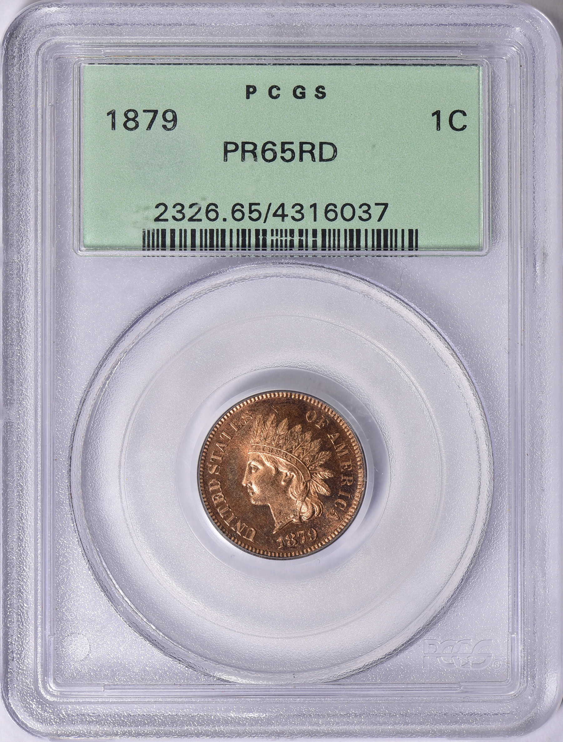 1879 Indian Cent PCGS Proof-65 RD OGH (Item 1640997) | GreatCollections ...