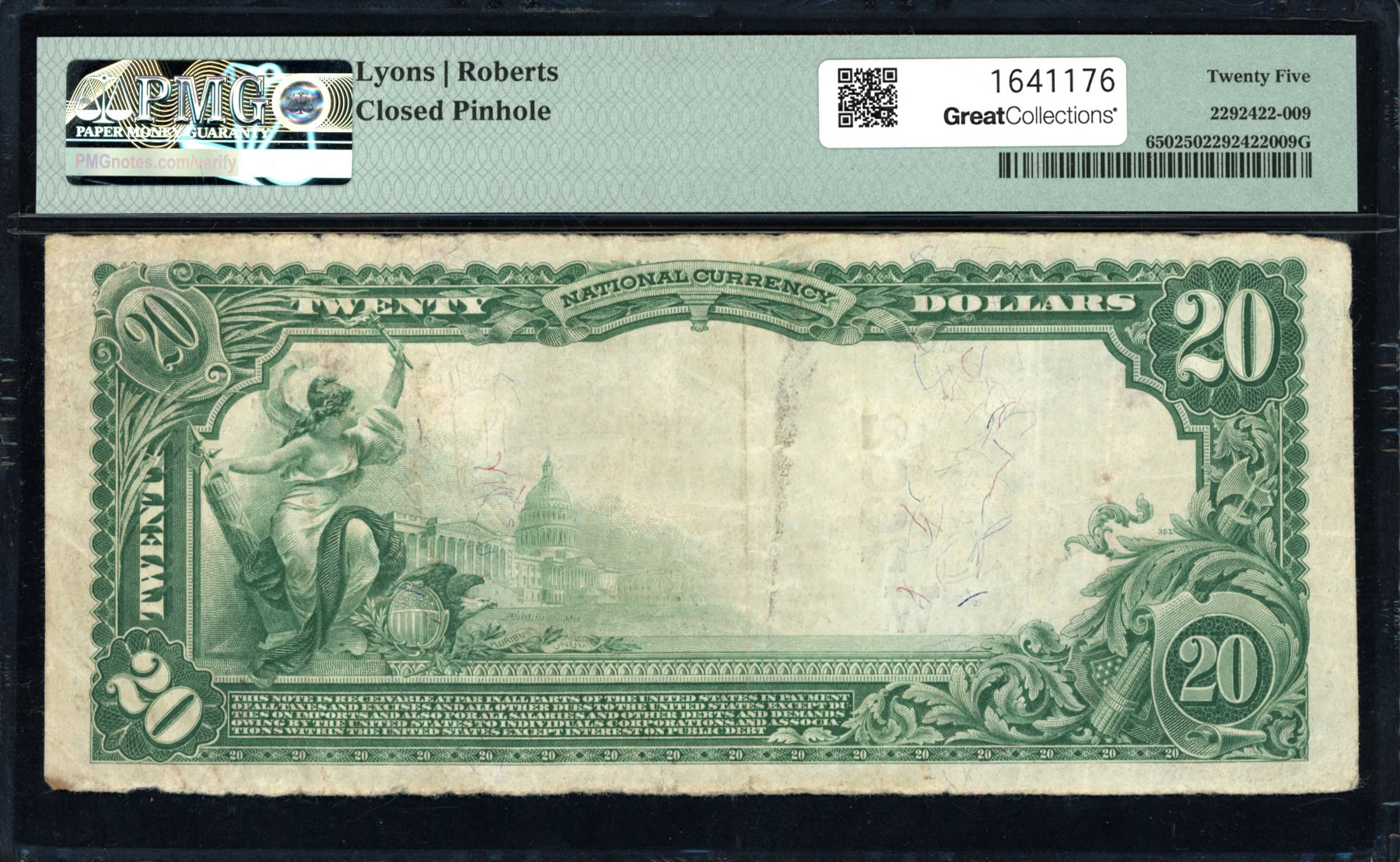Fr. 650 Parkston, South Dakota 1902 The First National Bank $20 Plain ...