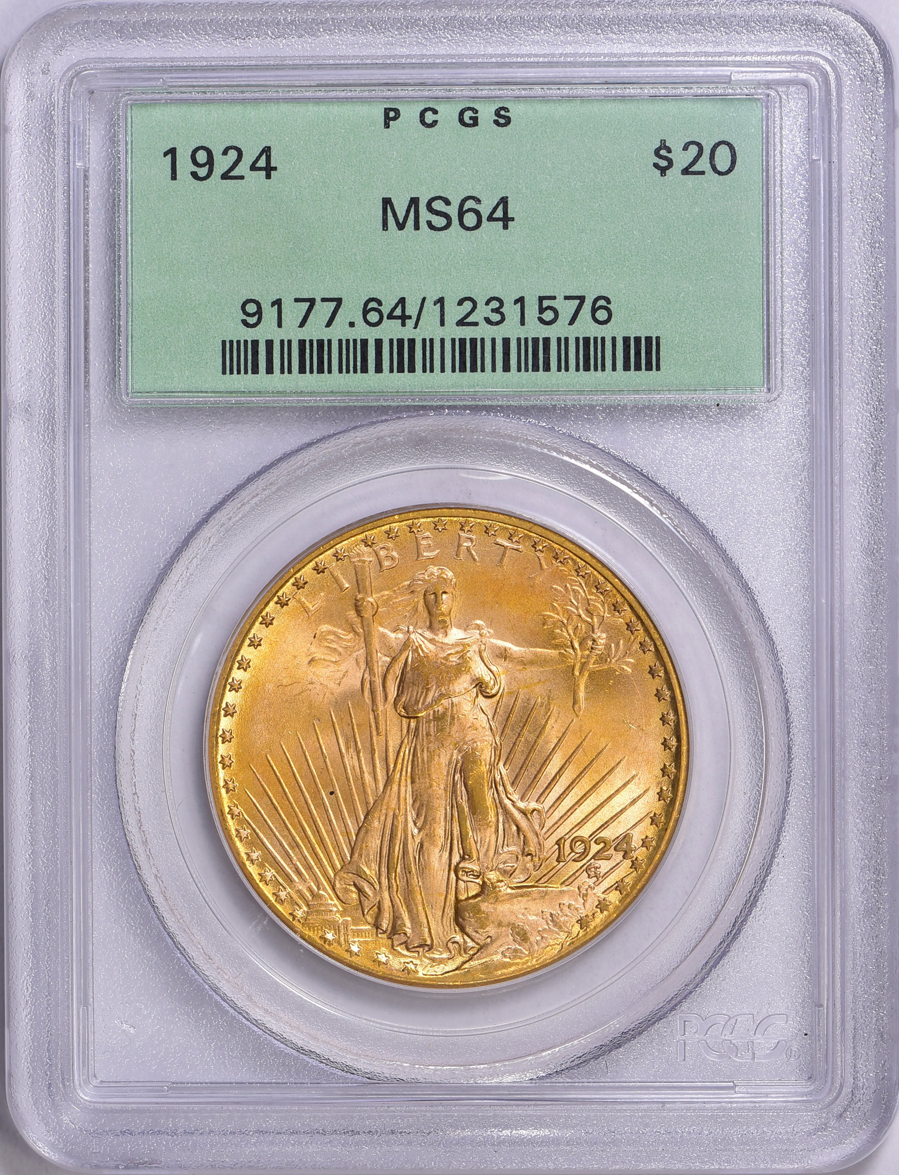 1924 Saint-Gaudens Gold Double Eagle PCGS MS-64 OGH (Item 1641269) | GreatCollections Coin Auctions