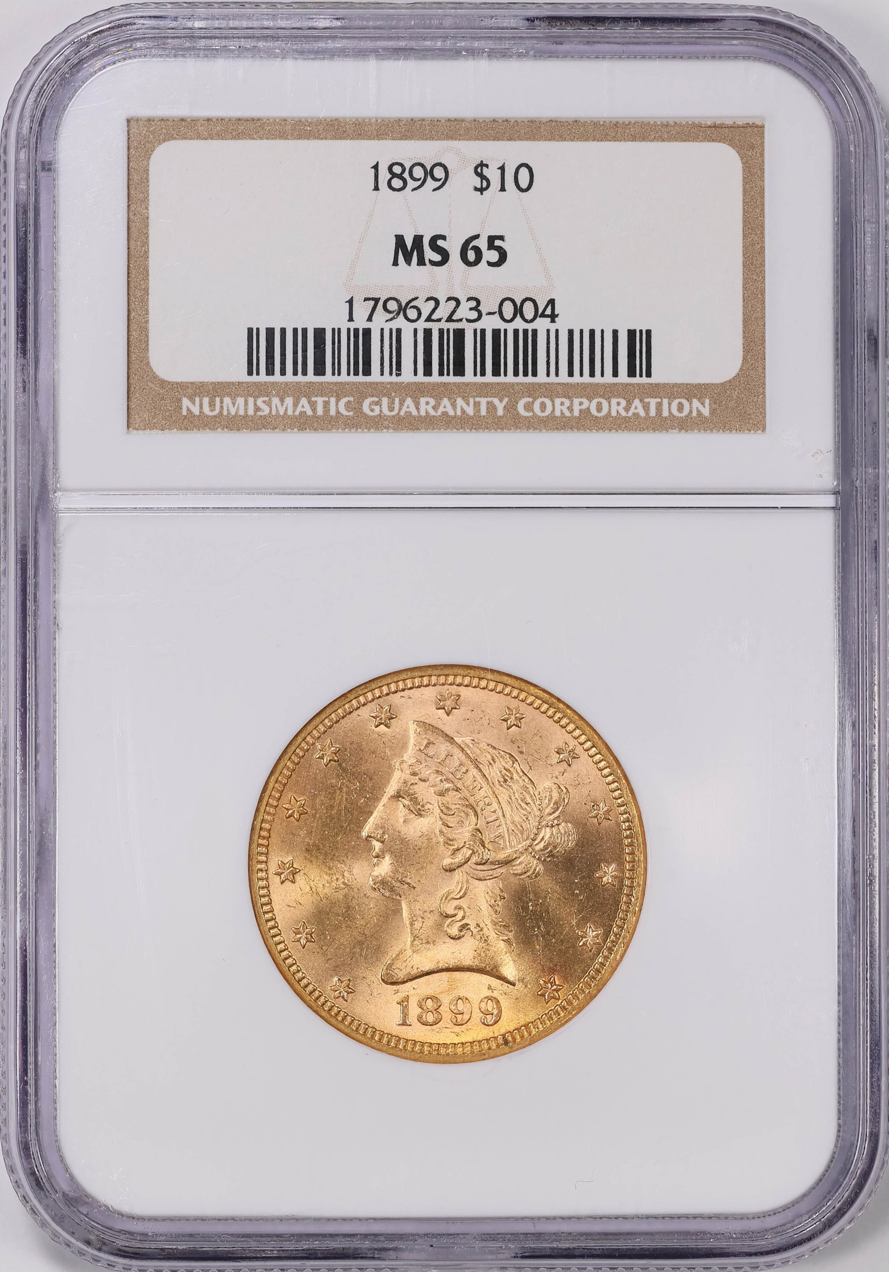 1899 Liberty Gold Eagle NGC MS-65 (Item 1641338) | GreatCollections ...