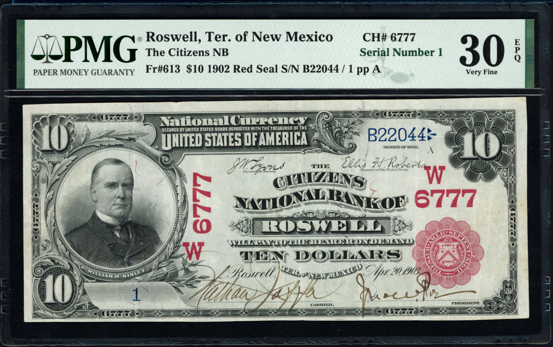 Fr. 613 Roswell, Territory of New Mexico 1902 The Citizens National ...