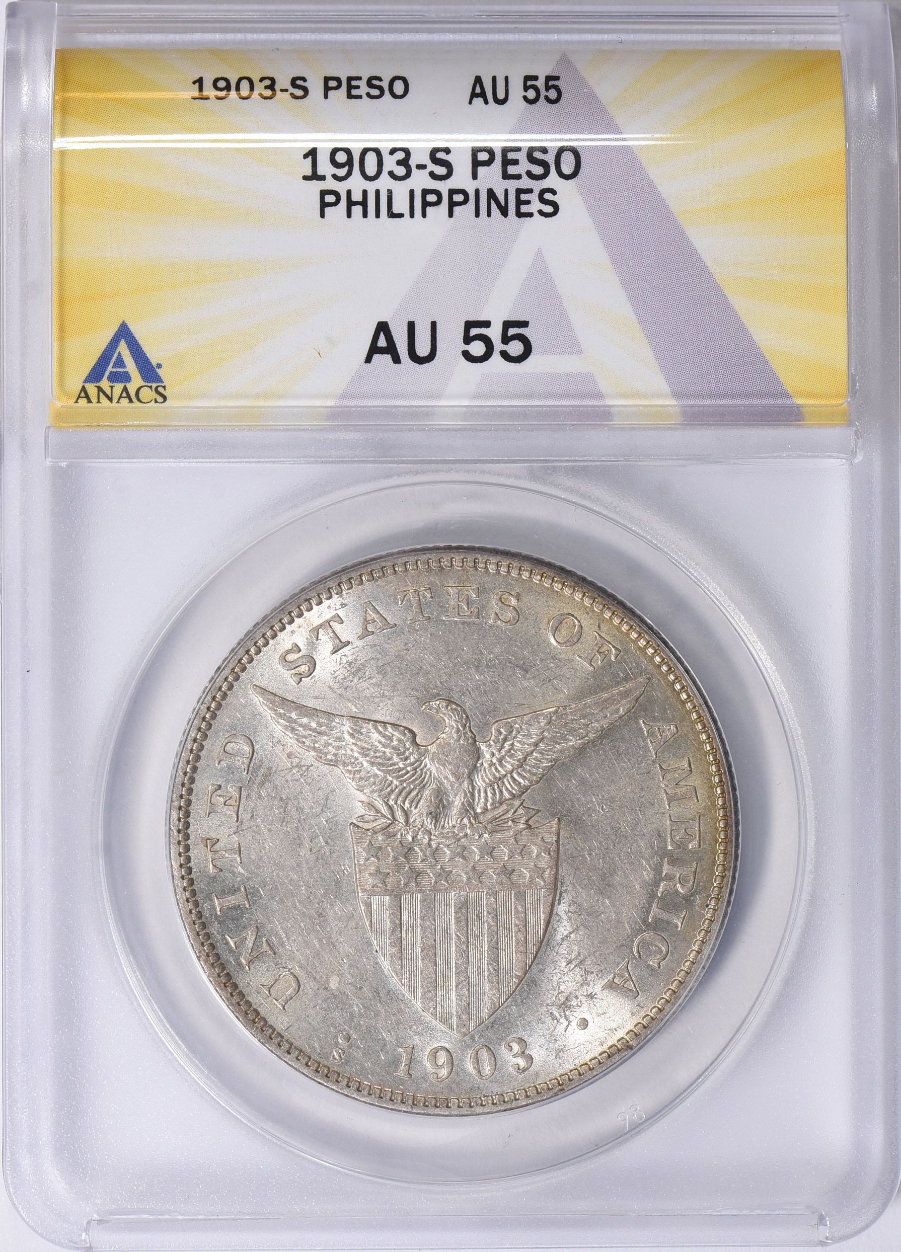 1903-S U.S. Philippines Peso ANACS AU-55 (Item 1641675 ...