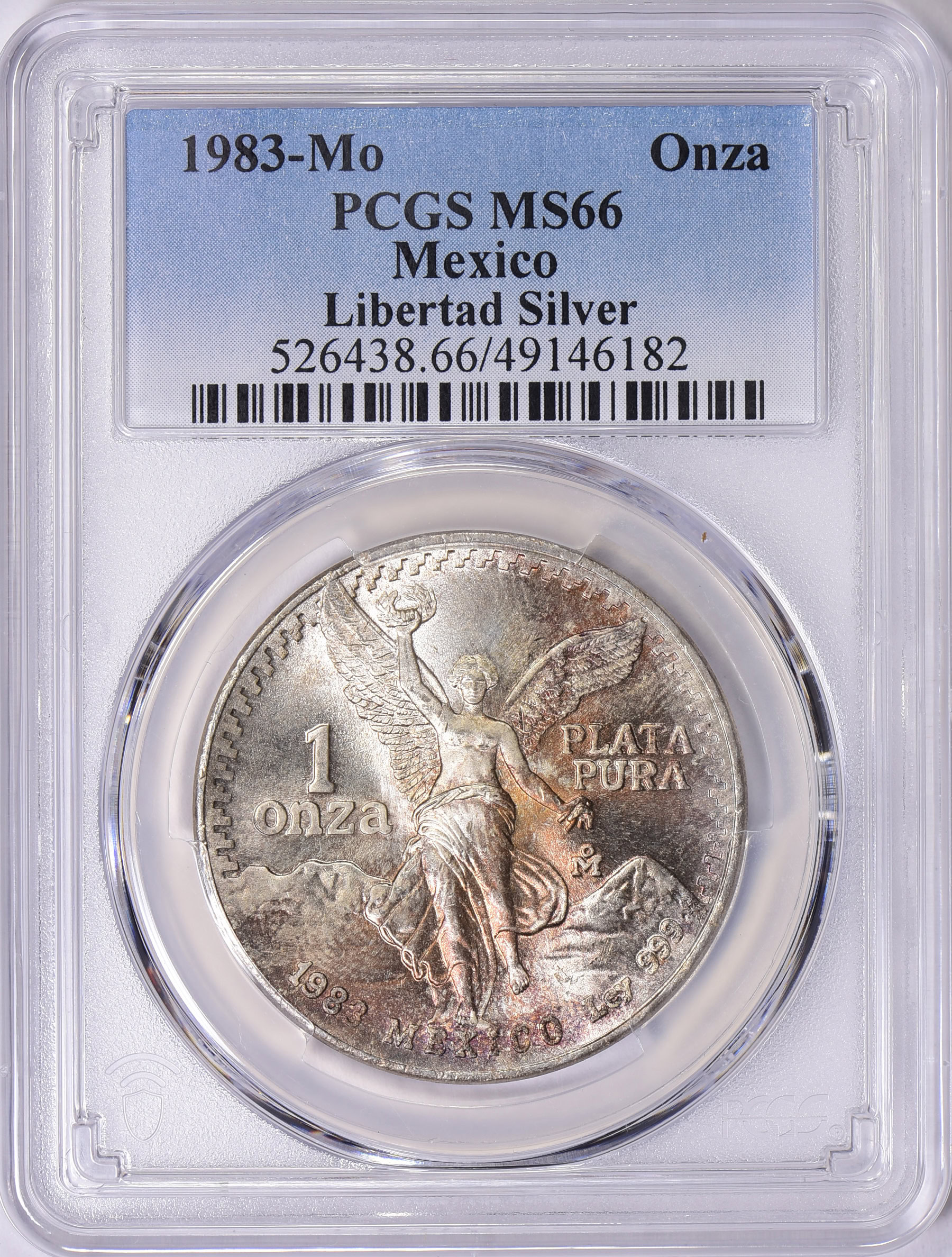 Mexico 1983-Mo Silver Onza Libertad KM-494.1 PCGS MS-66 (Toned) (Item 1641868 ...