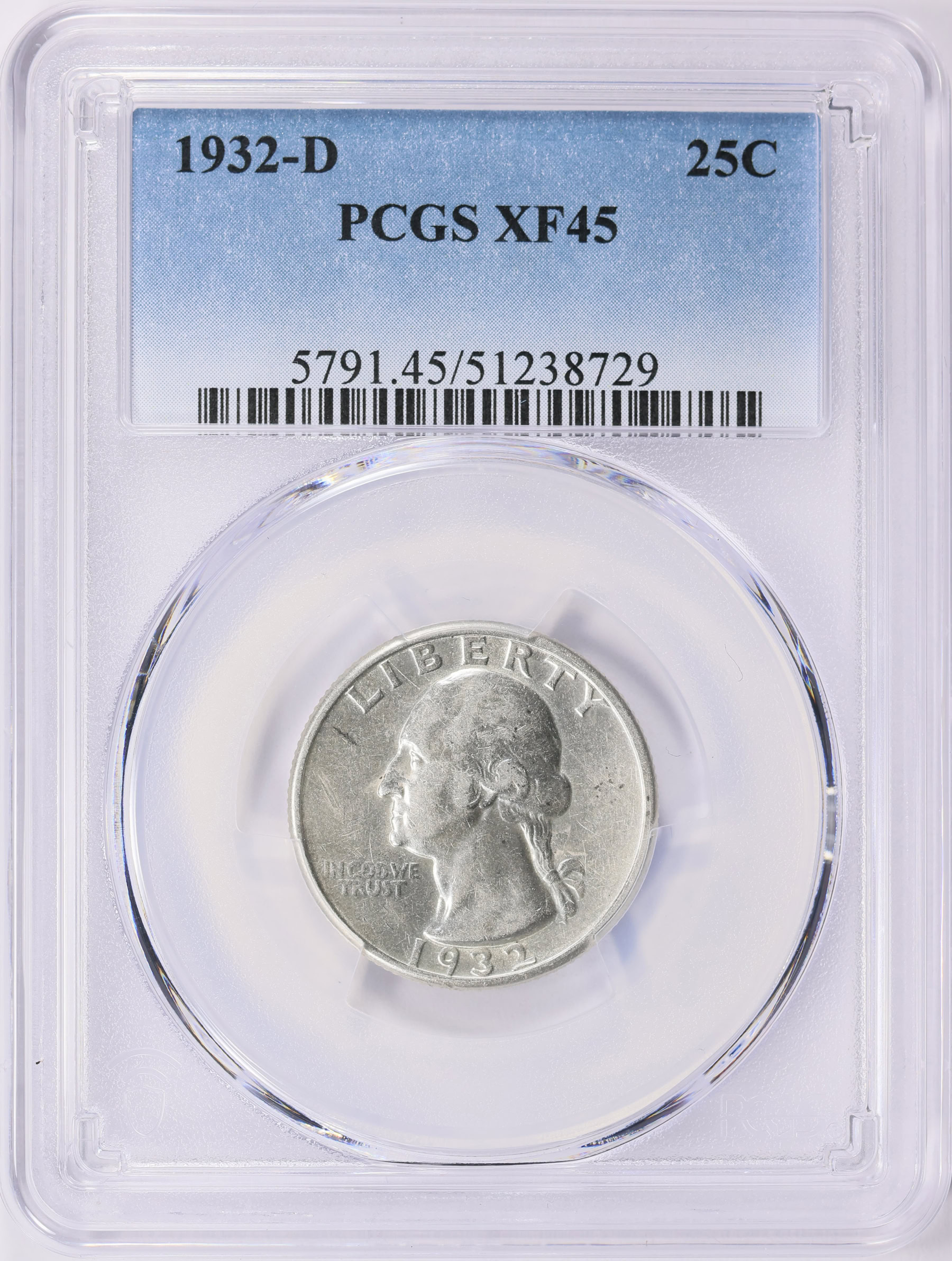 1932-D Washington Quarter PCGS XF-45 (Item 1641930) | GreatCollections Coin Auctions