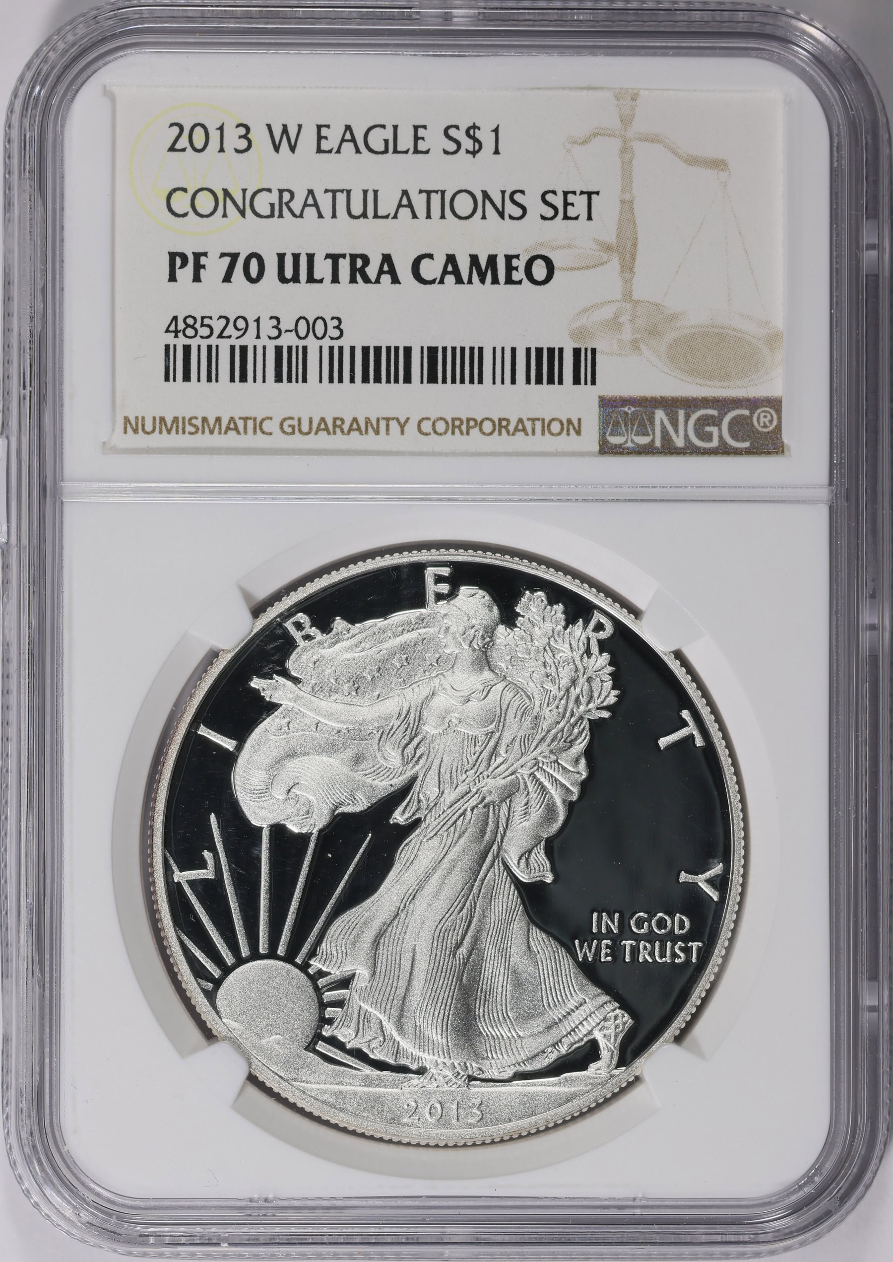 2013-W $1 Silver Eagle (From the Congratulations Set) NGC Proof-70 UC (Item 1642009 ...