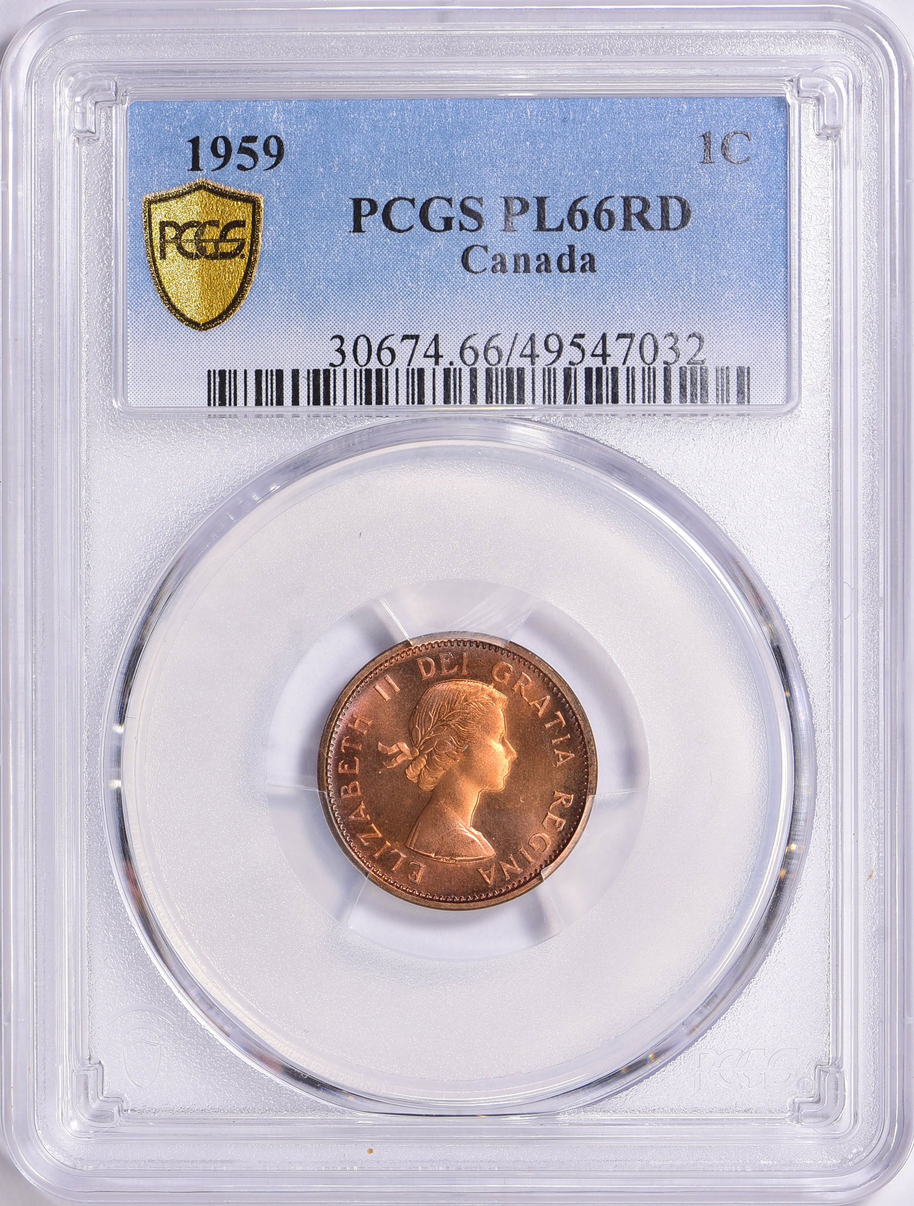 Canada 1959 Cent KM-49 PCGS PL-66 RD (Toned) (Item 1642299 ...