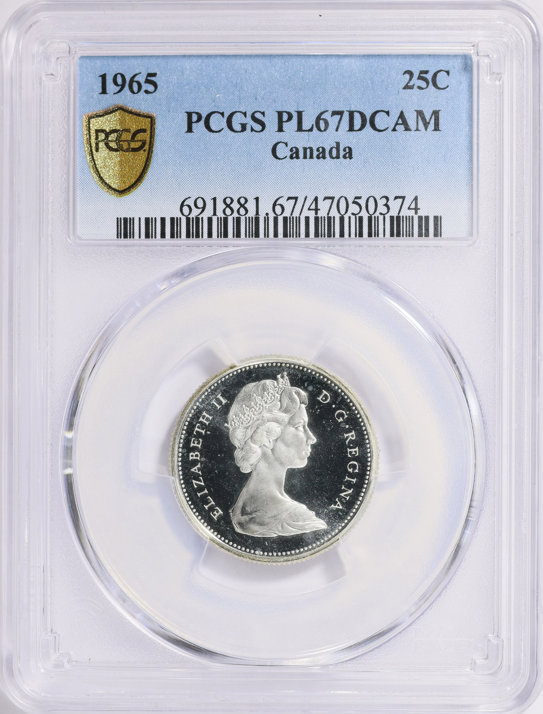Canada 1965 Silver 25 Cents KM-62 PCGS PL-67 DCAM (Item 1642302 ...