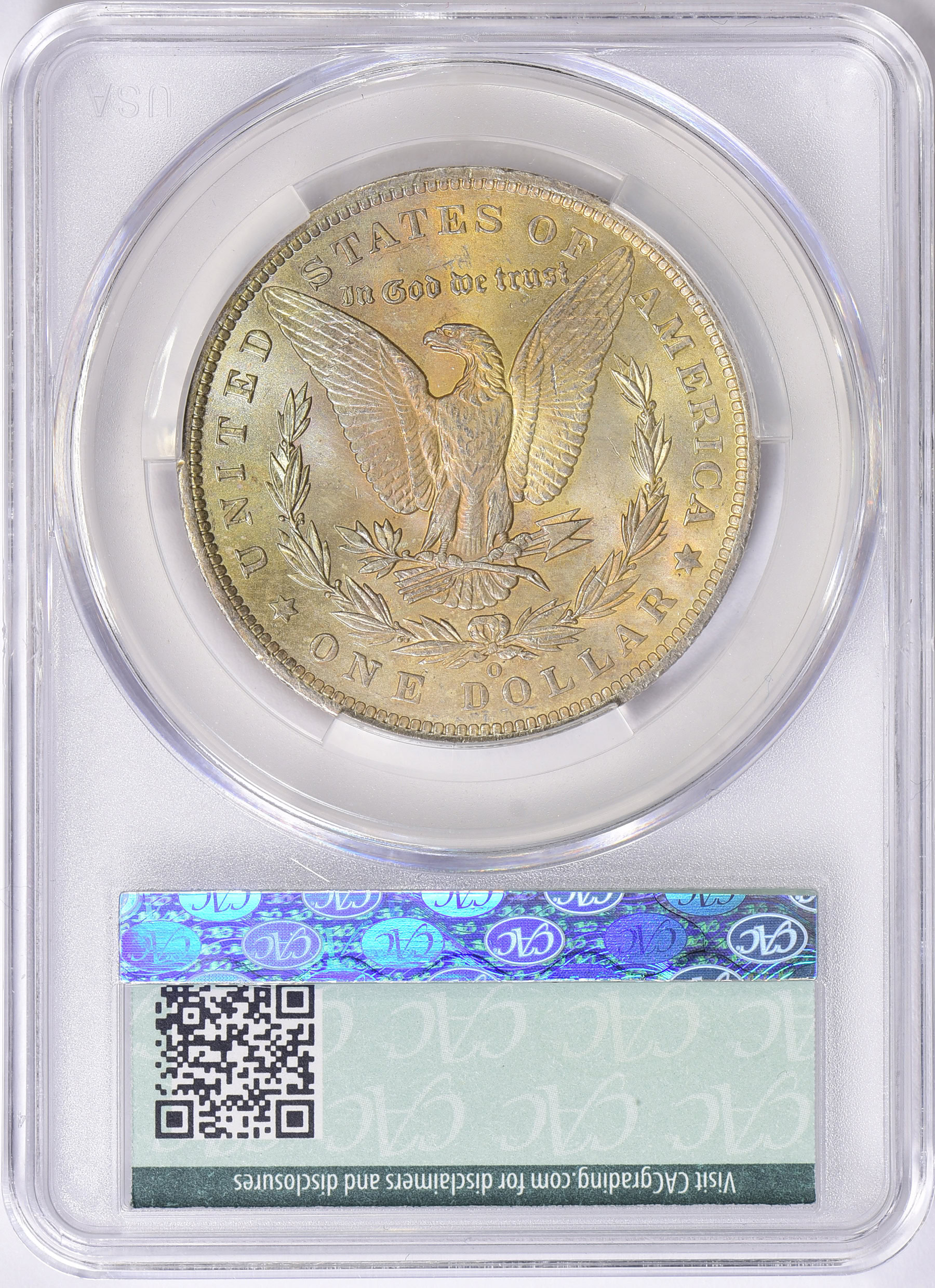 1885-O Morgan Silver Dollar CACG MS-64 (Toned) (Item 1642480) | GreatCollections Coin Auctions