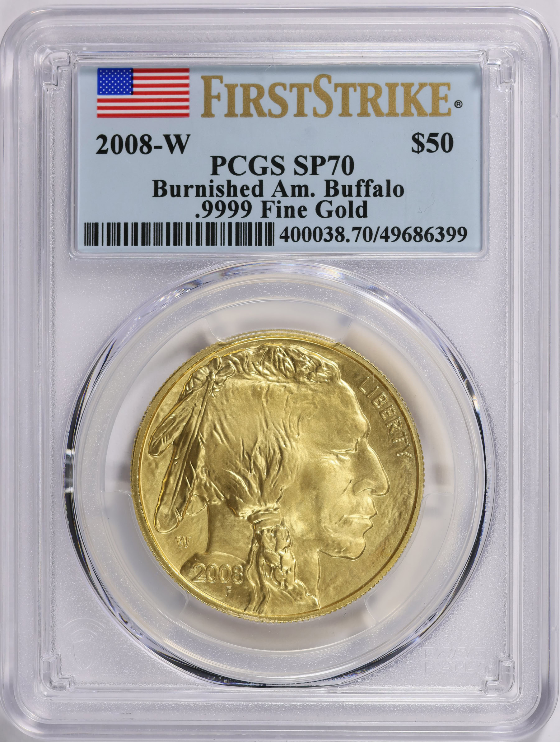 2008-W $50 One-Ounce Gold American Buffalo Burnished First Strike PCGS ...