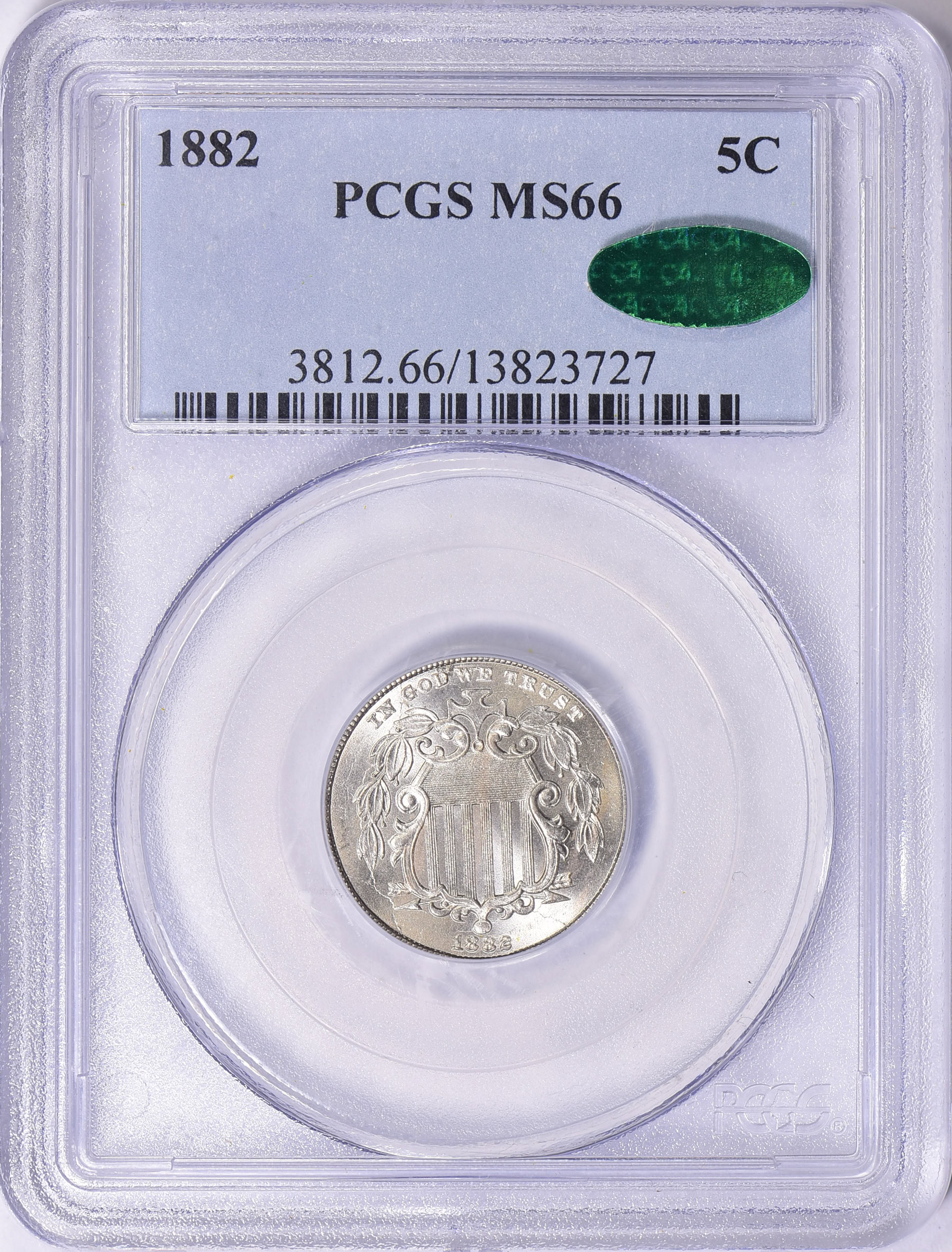 1882 Shield Nickel PCGS MS-66 (CAC Green) (Item 1642627 ...