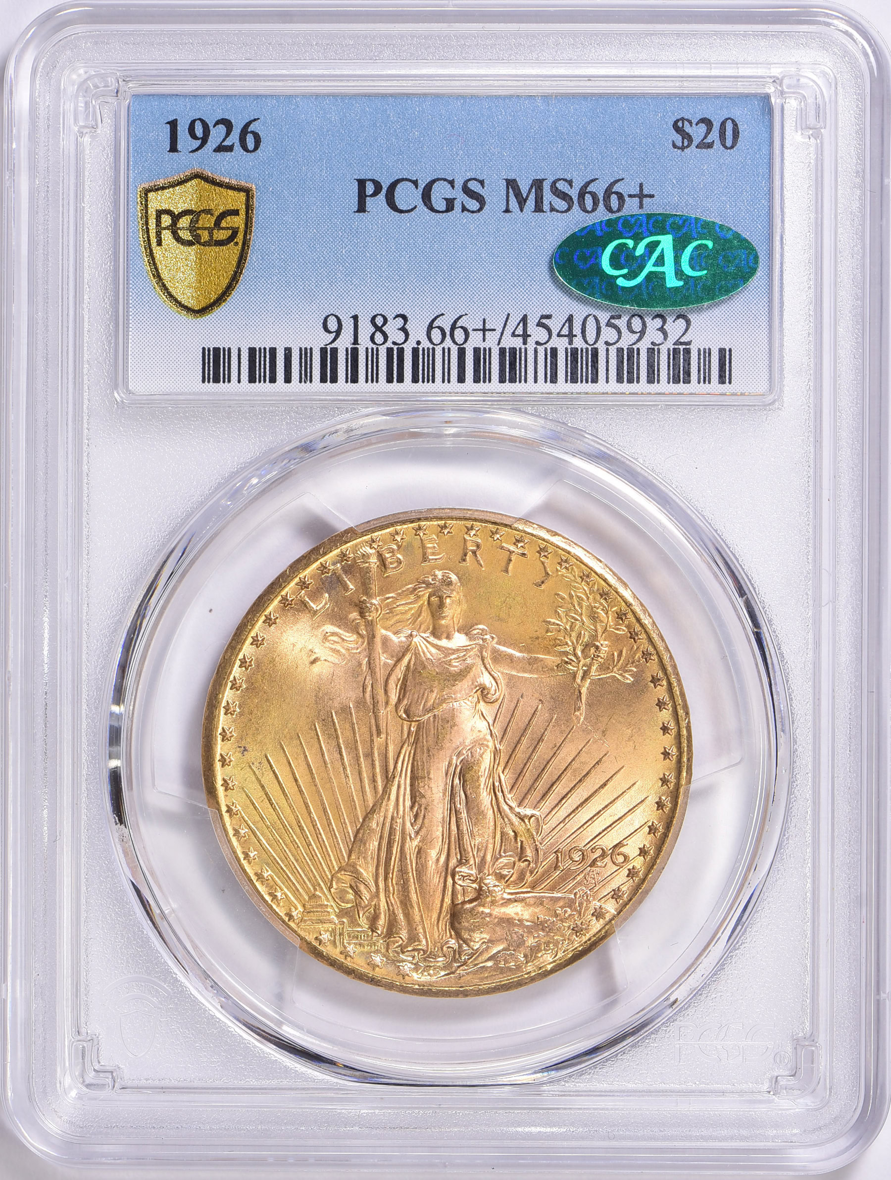1926 Saint-Gaudens Gold Double Eagle PCGS MS-66+ (CAC Green) (Item 1642710) | GreatCollections ...
