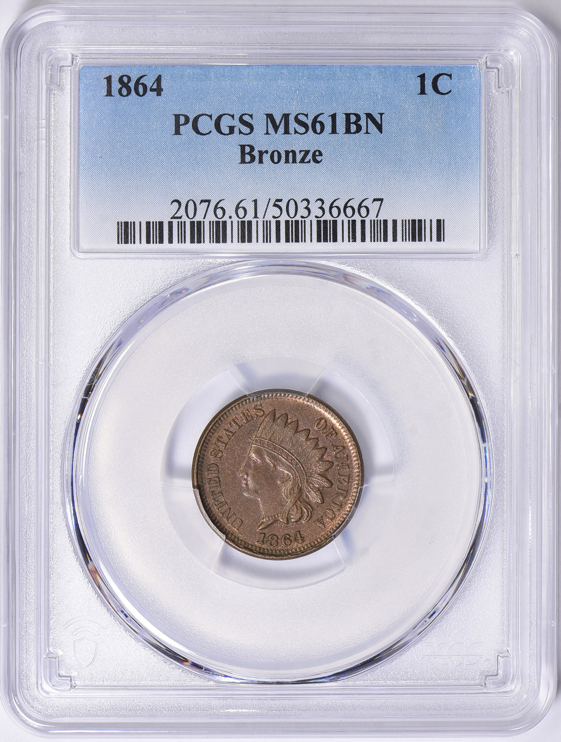 1864 Indian Cent Bronze PCGS MS-61 BN (Item 1642982) | GreatCollections Coin Auctions