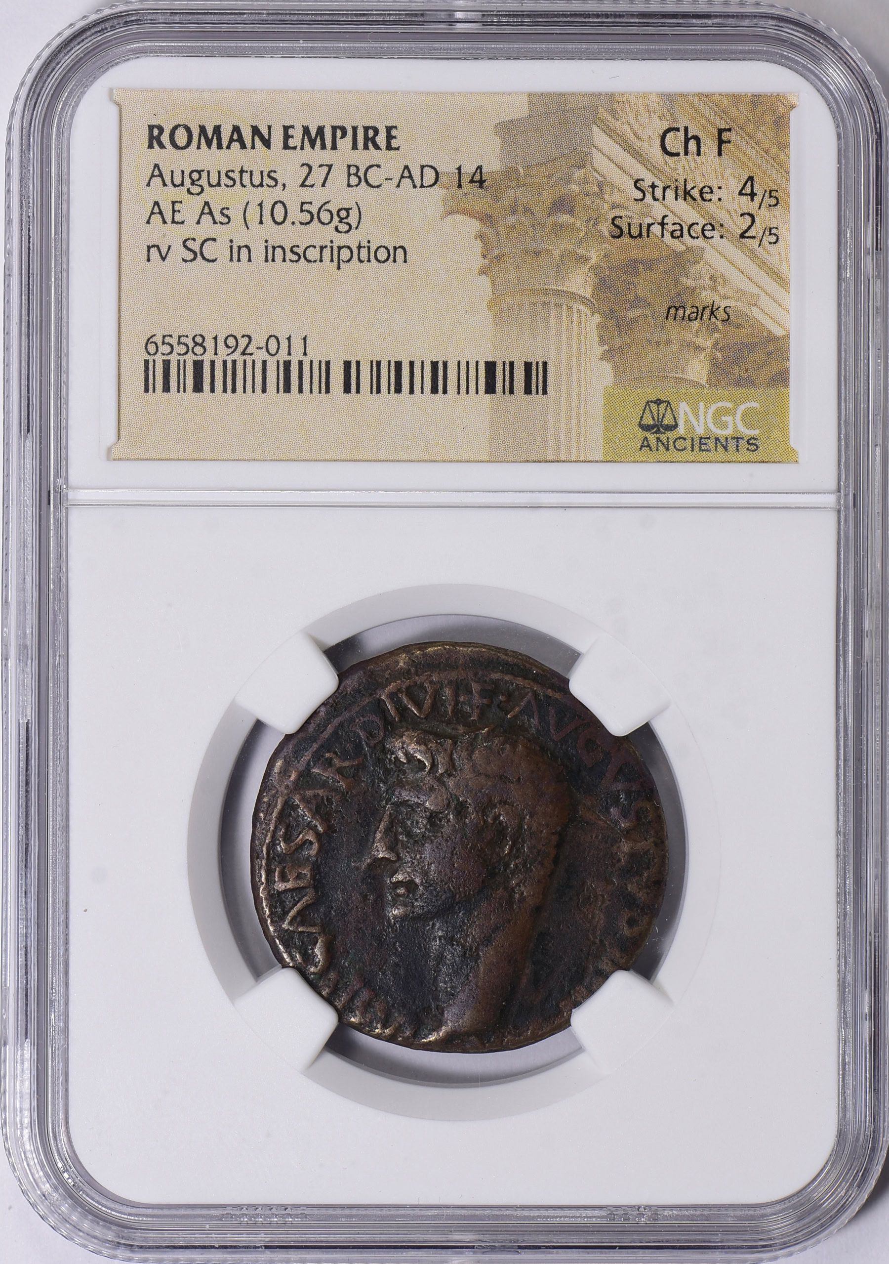 Ancient Roman Empire, Augustus (27 B.C. - A.D. 14) c.A.D. 11-12 AE As ...