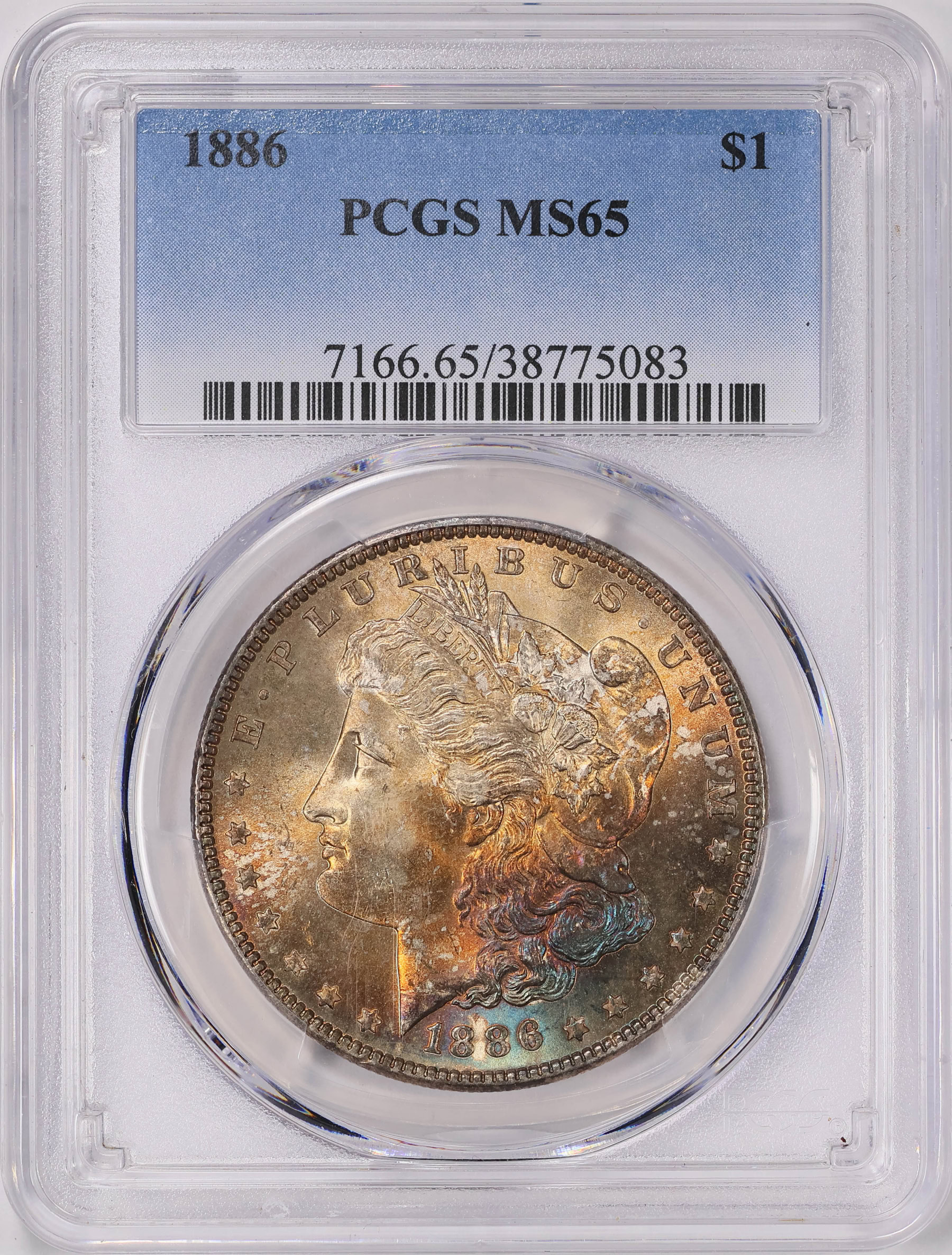 1886 Morgan Silver Dollar PCGS MS-65 (Toned) (Item 1643227) | GreatCollections Coin Auctions