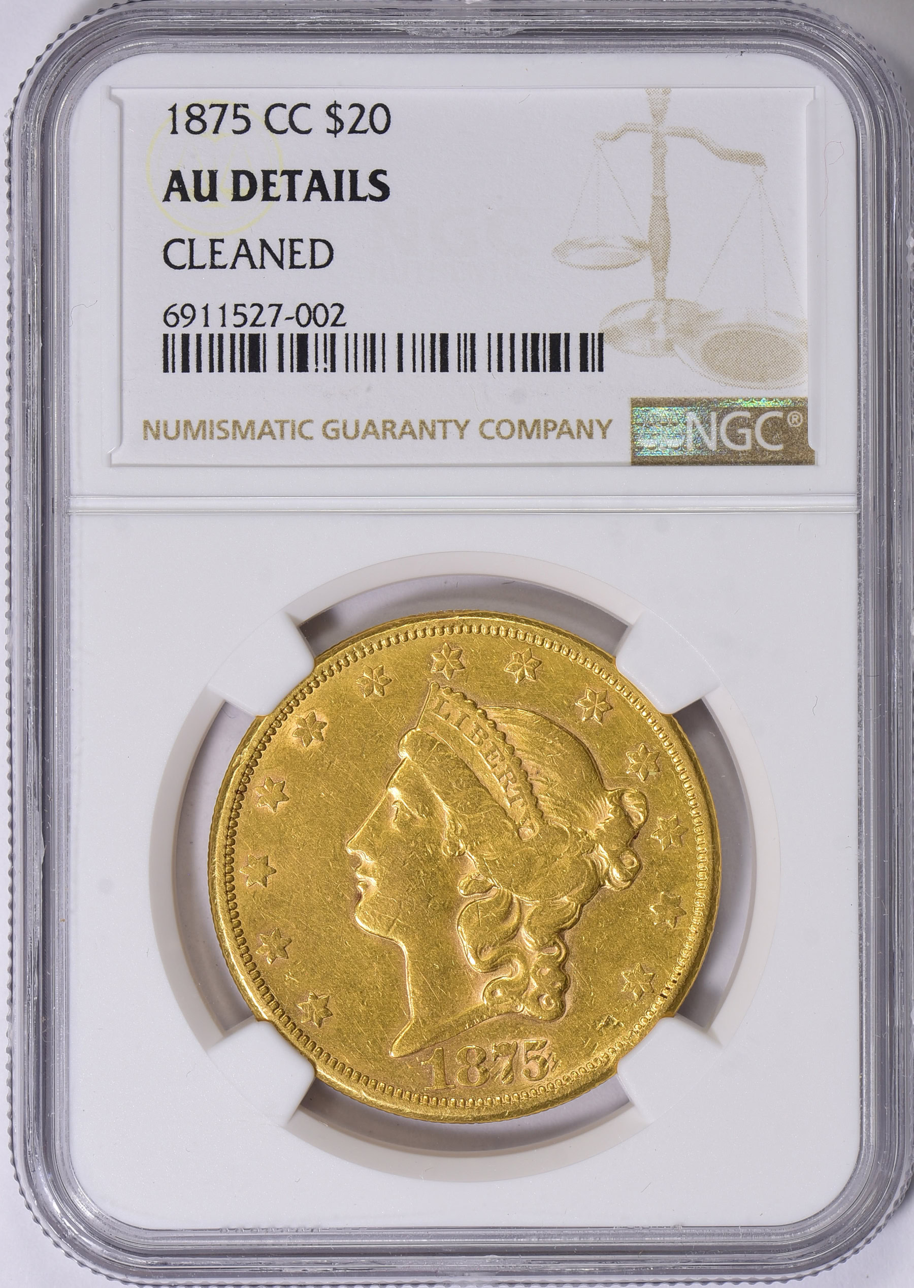 1875-CC Liberty Gold Double Eagle NGC AU Details (Item 1643732) | GreatCollections Coin Auctions