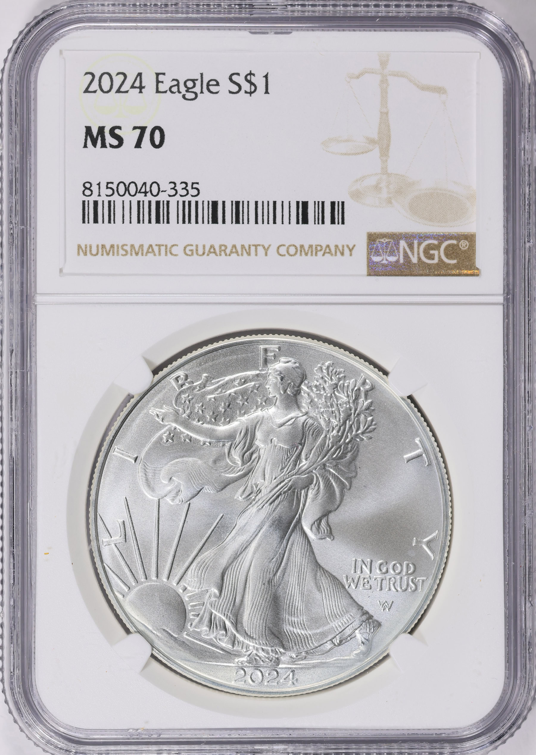 2024 $1 Silver Eagle NGC MS-70 | NGC Cert #8150040-335 ...