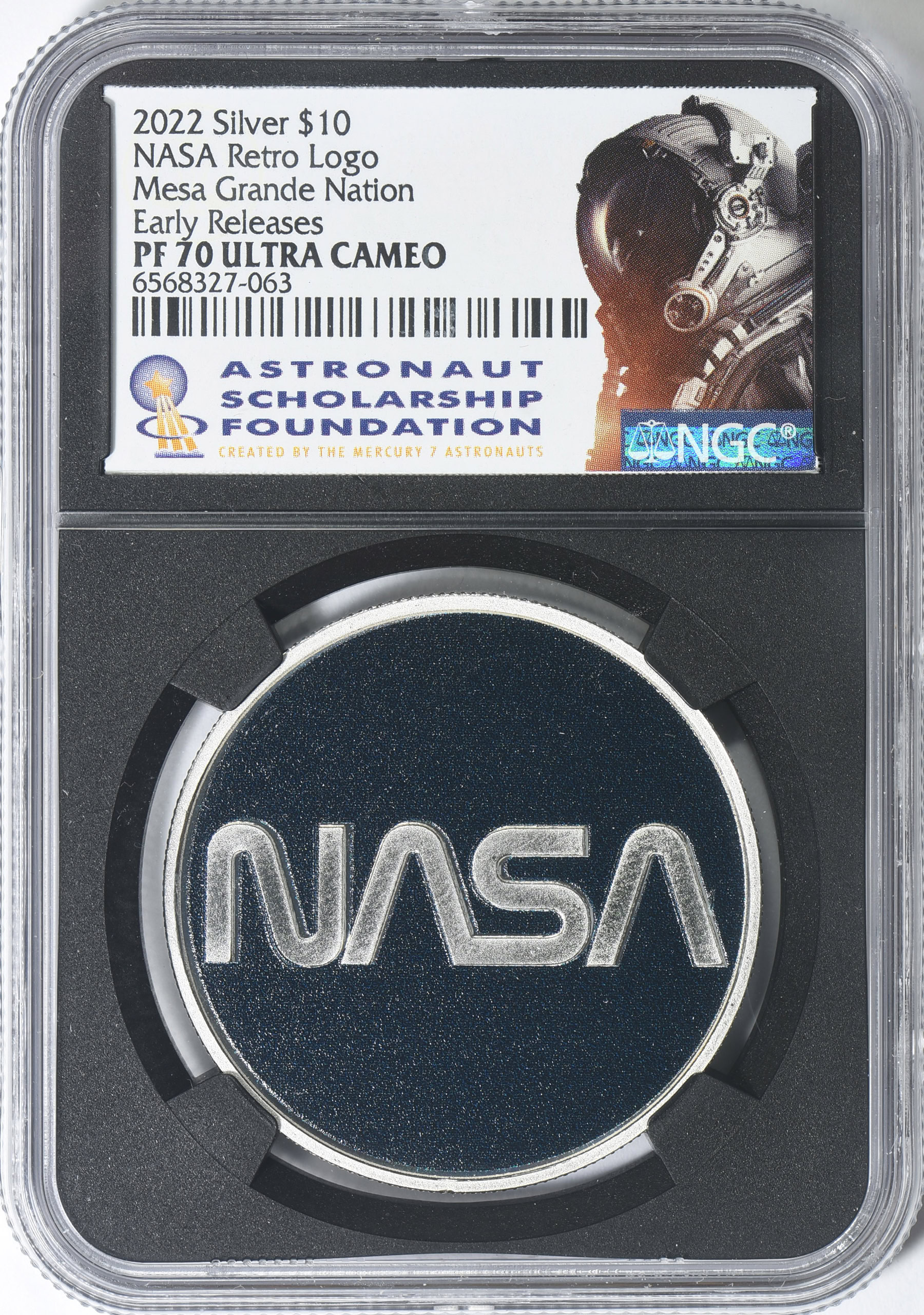Mesa Grande Nation 2022 Silver $10 NASA Retro Logo Early Releases NGC Proof-70 UC | NGC Cert ...