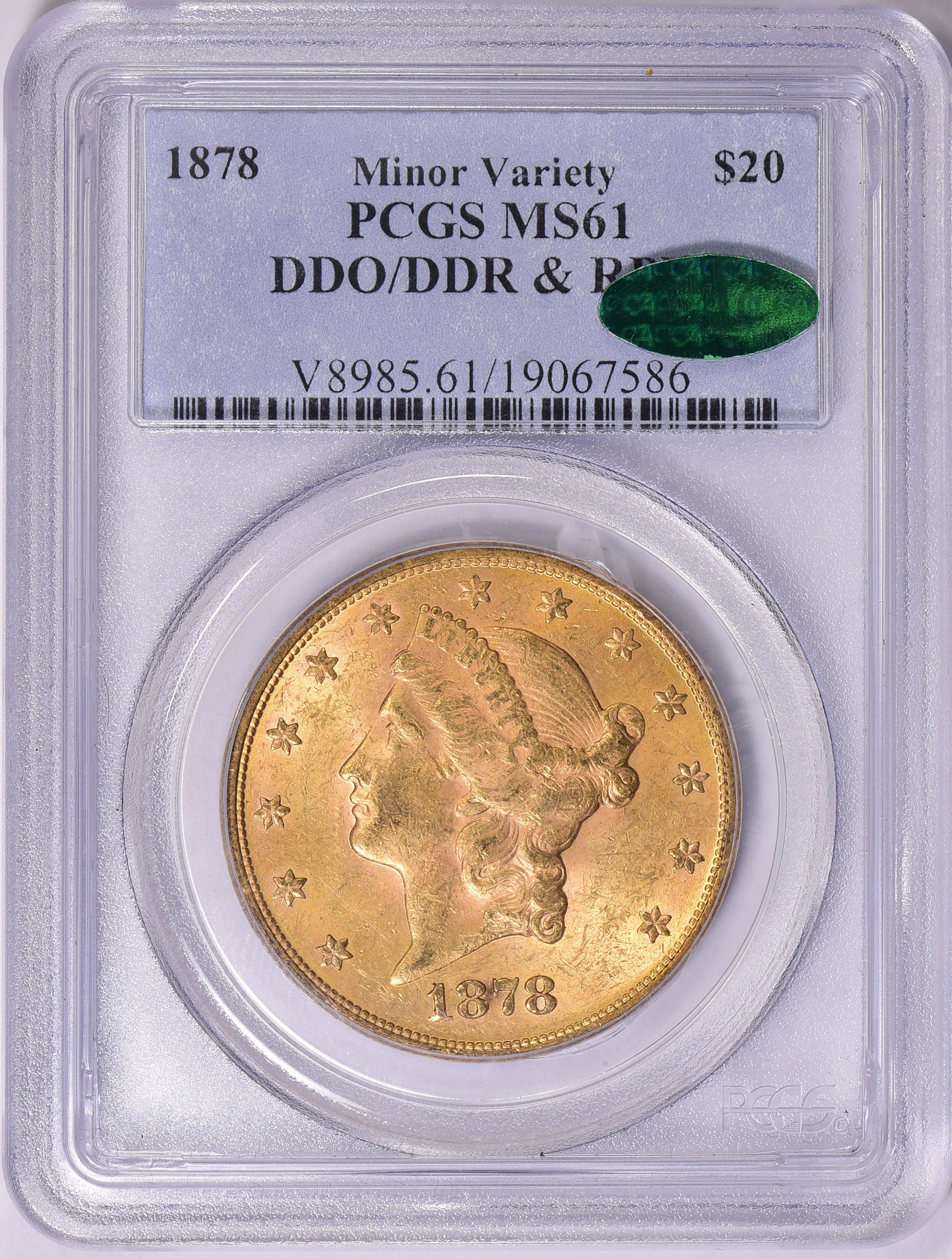 1878 Liberty Gold Double Eagle DDO/DDR & RPD PCGS MS-61 (CAC Green) (Item 1644027 ...