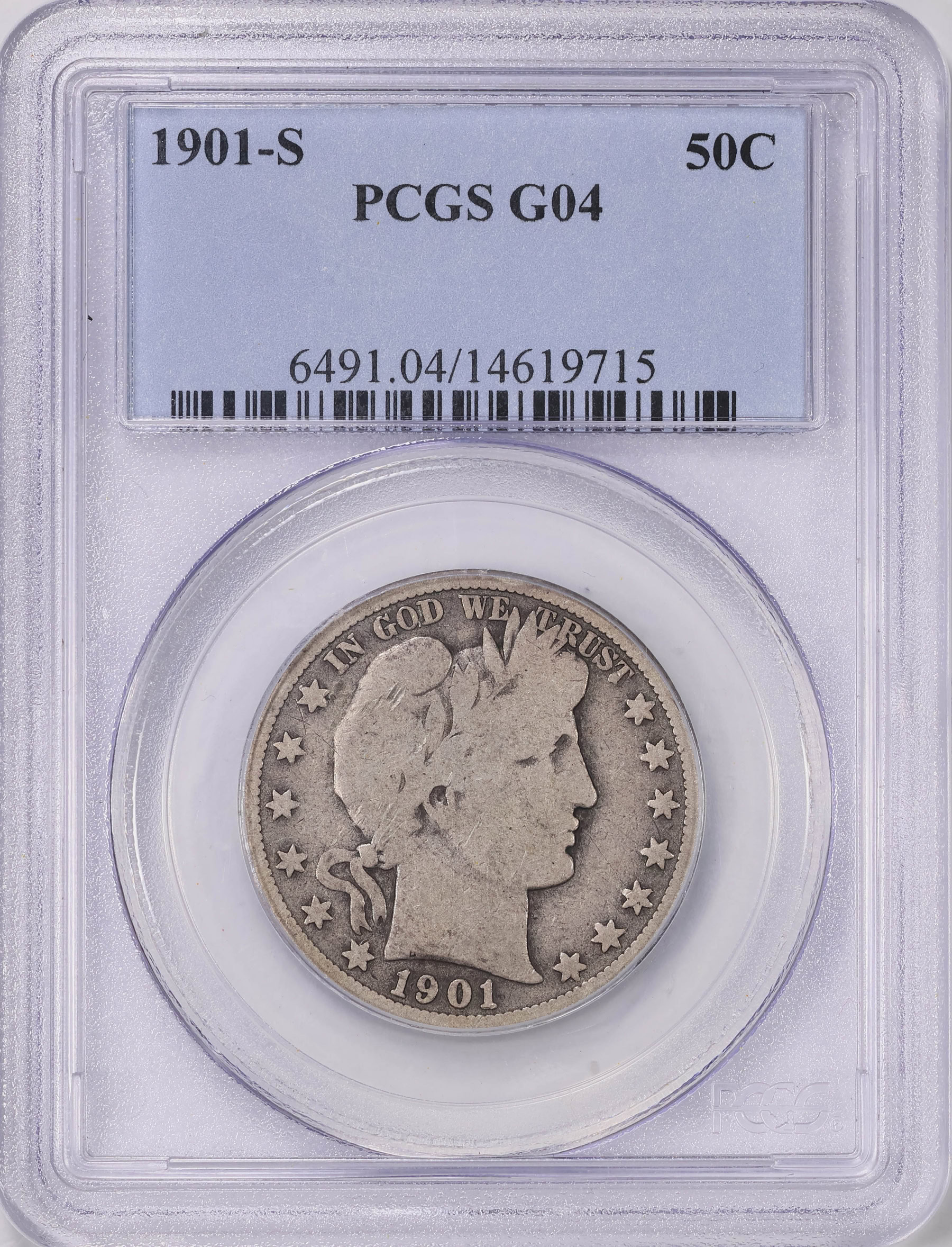 1901-S Barber Half Dollar PCGS G-04 (Item 1644101) | GreatCollections Coin Auctions