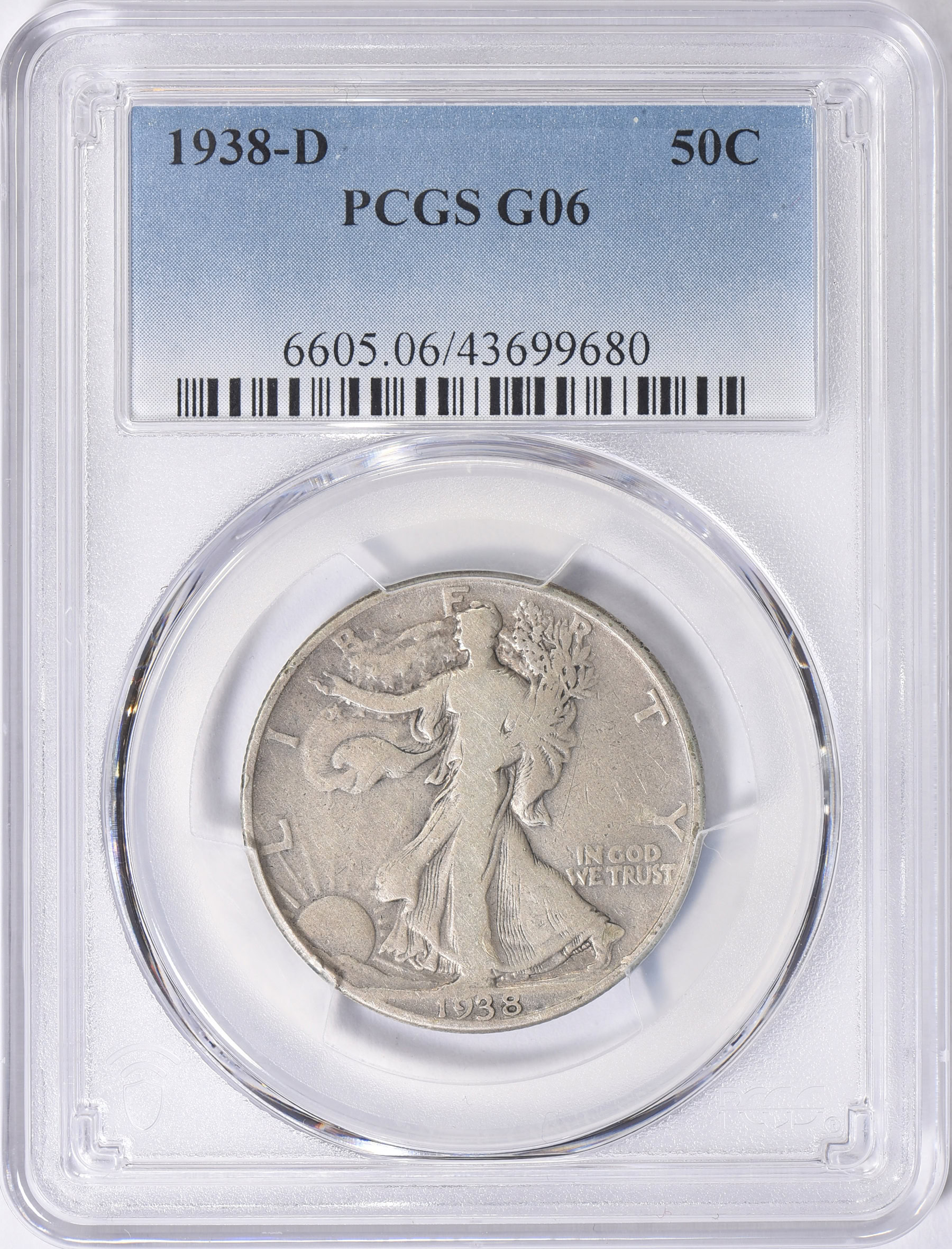 1938-D Walking Liberty Half Dollar PCGS G-06 (Item 1644214 ...