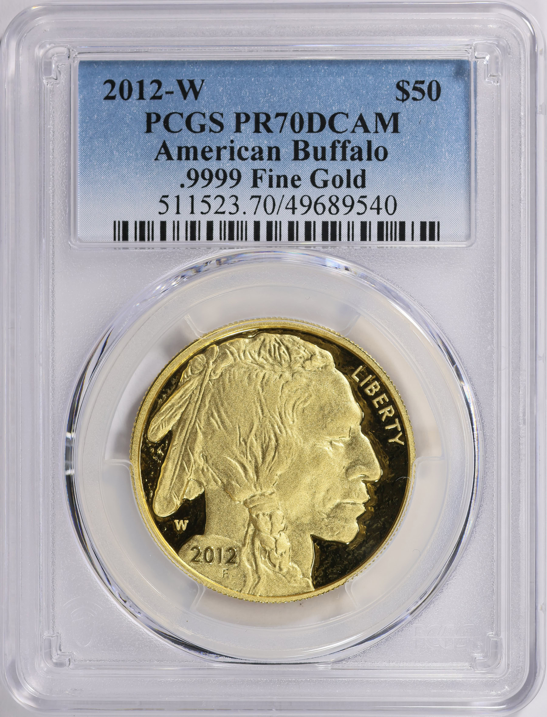 2012-W $50 One-Ounce Gold American Buffalo PCGS Proof-70 DCAM (Item 1644332) | GreatCollections ...