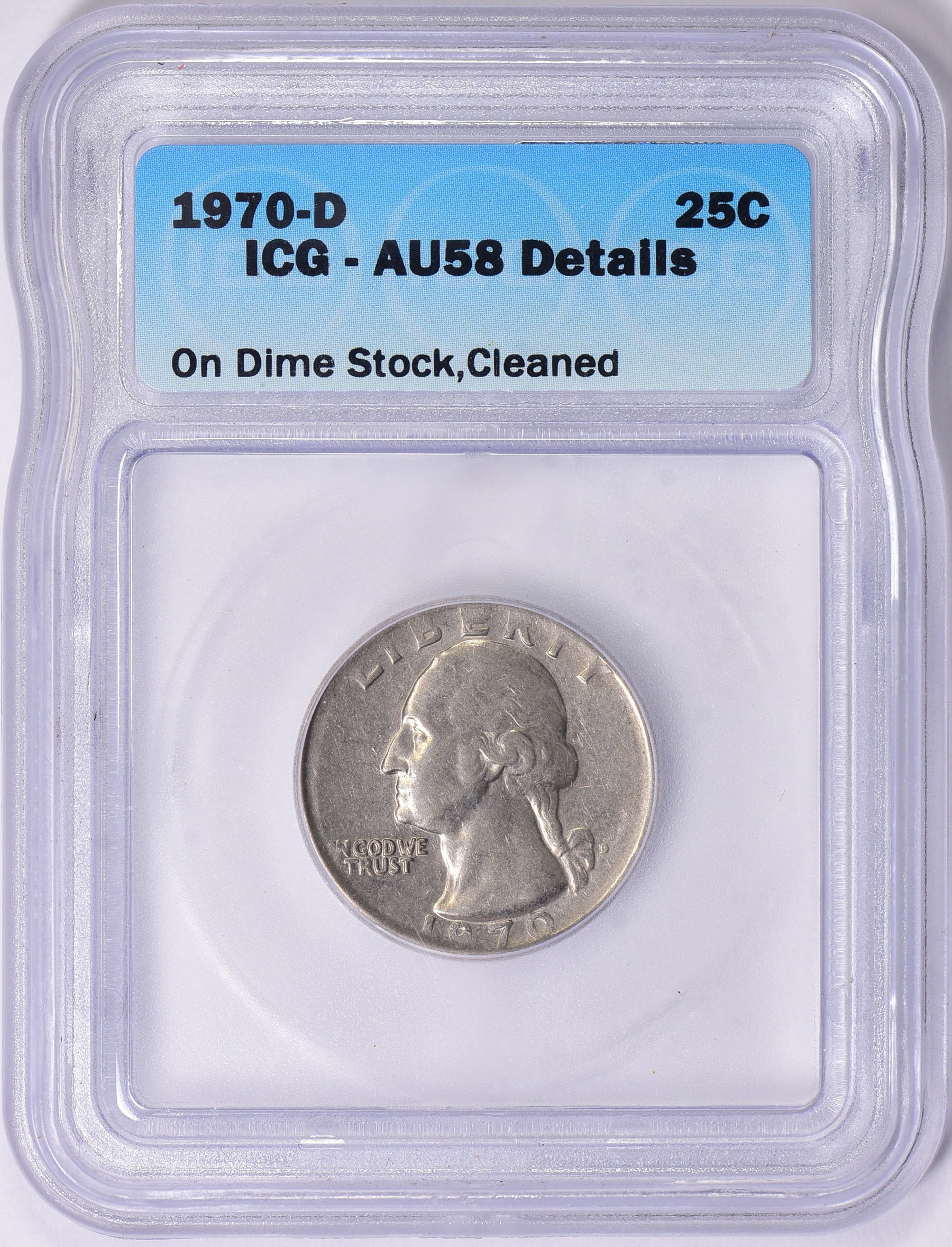 Mint Error 1970-D Washington Quarter on Dime Stock ICG AU-58 Details ...