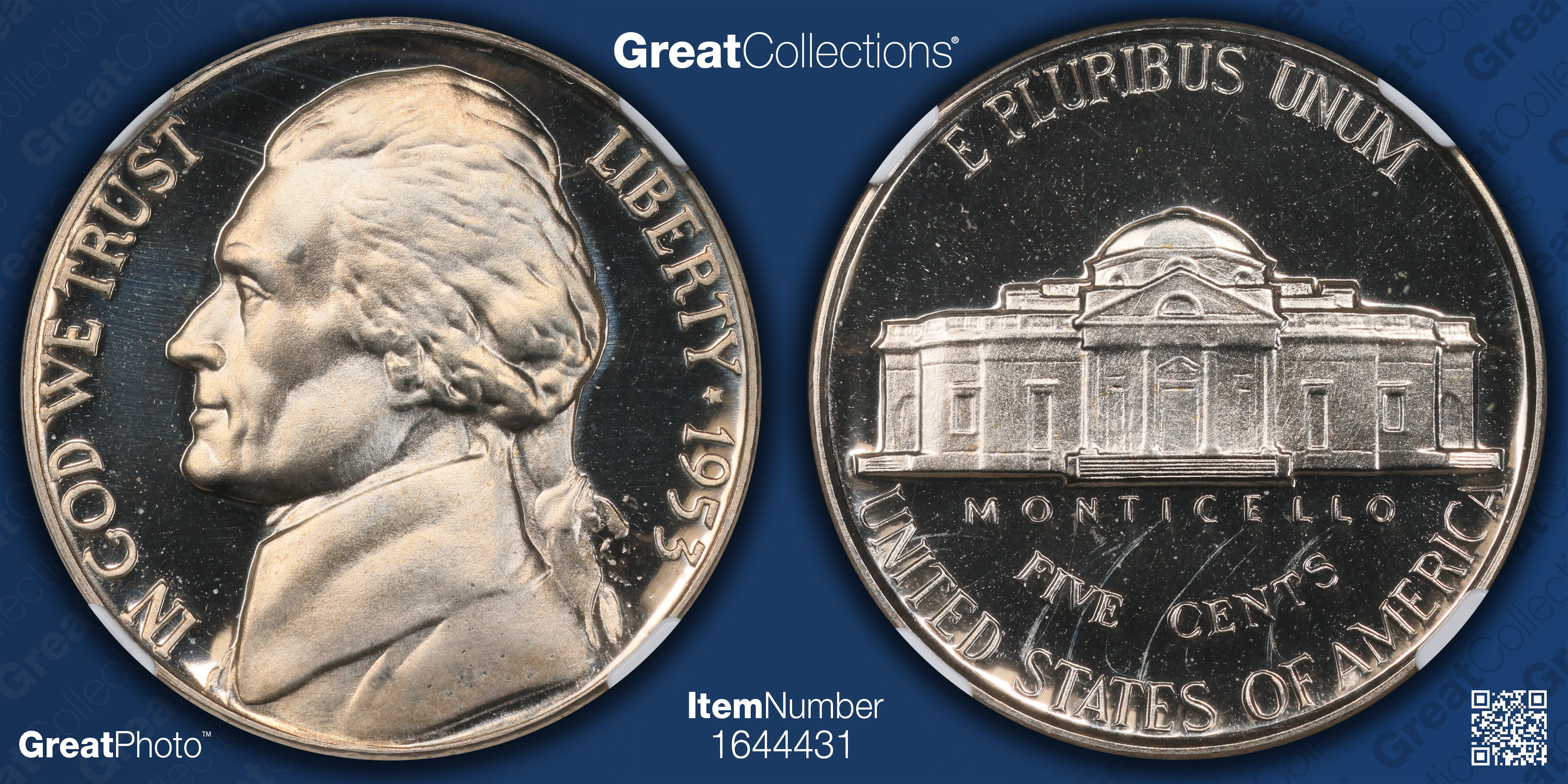 1953 Jefferson Nickel Doubled Die Obverse FS-101 NGC Proof-67 UC (Item ...