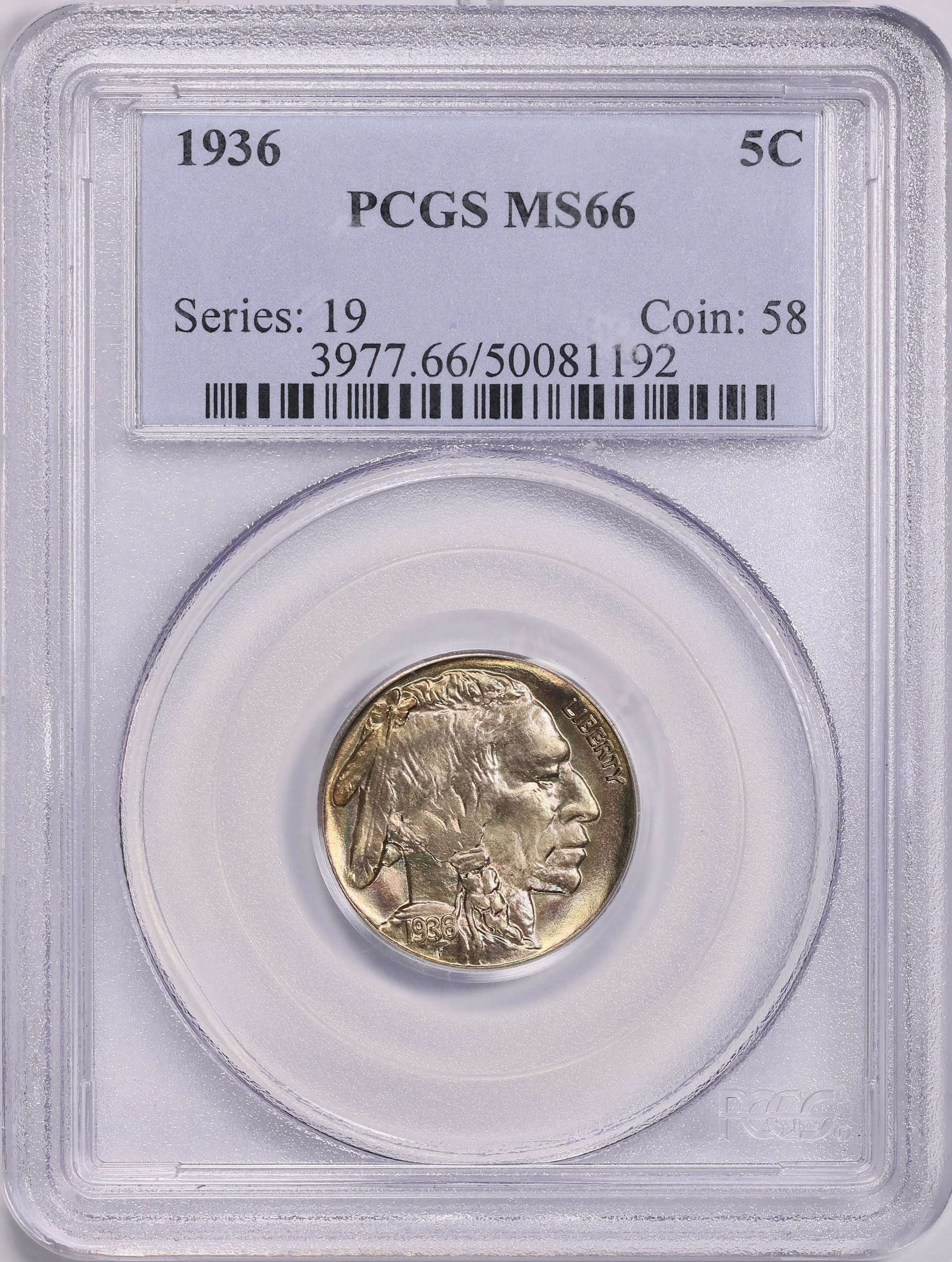 1936 Buffalo Nickel PCGS MS-66 (Item 1644523) | GreatCollections Coin ...