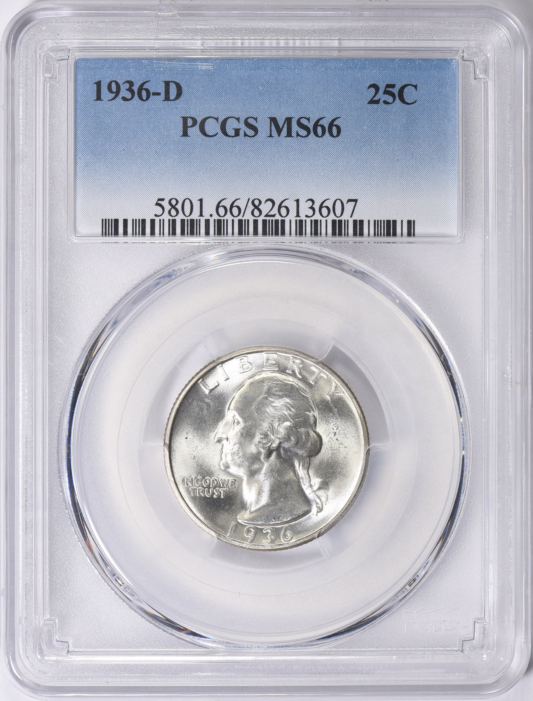 1936-D Washington Quarter PCGS MS-66 (Item 1644527) | GreatCollections ...