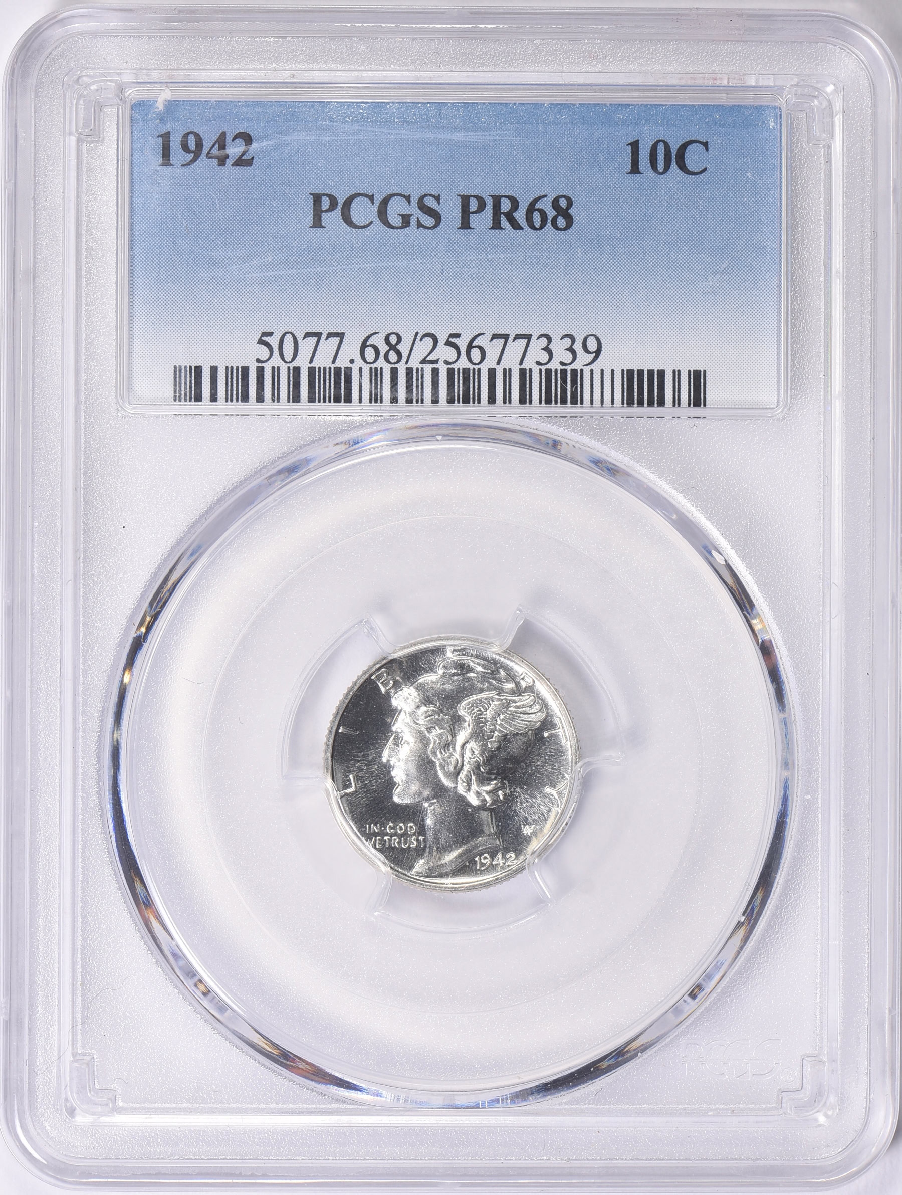 1942 Mercury Dime PCGS Proof-68 (Item 1644661) | GreatCollections Coin ...