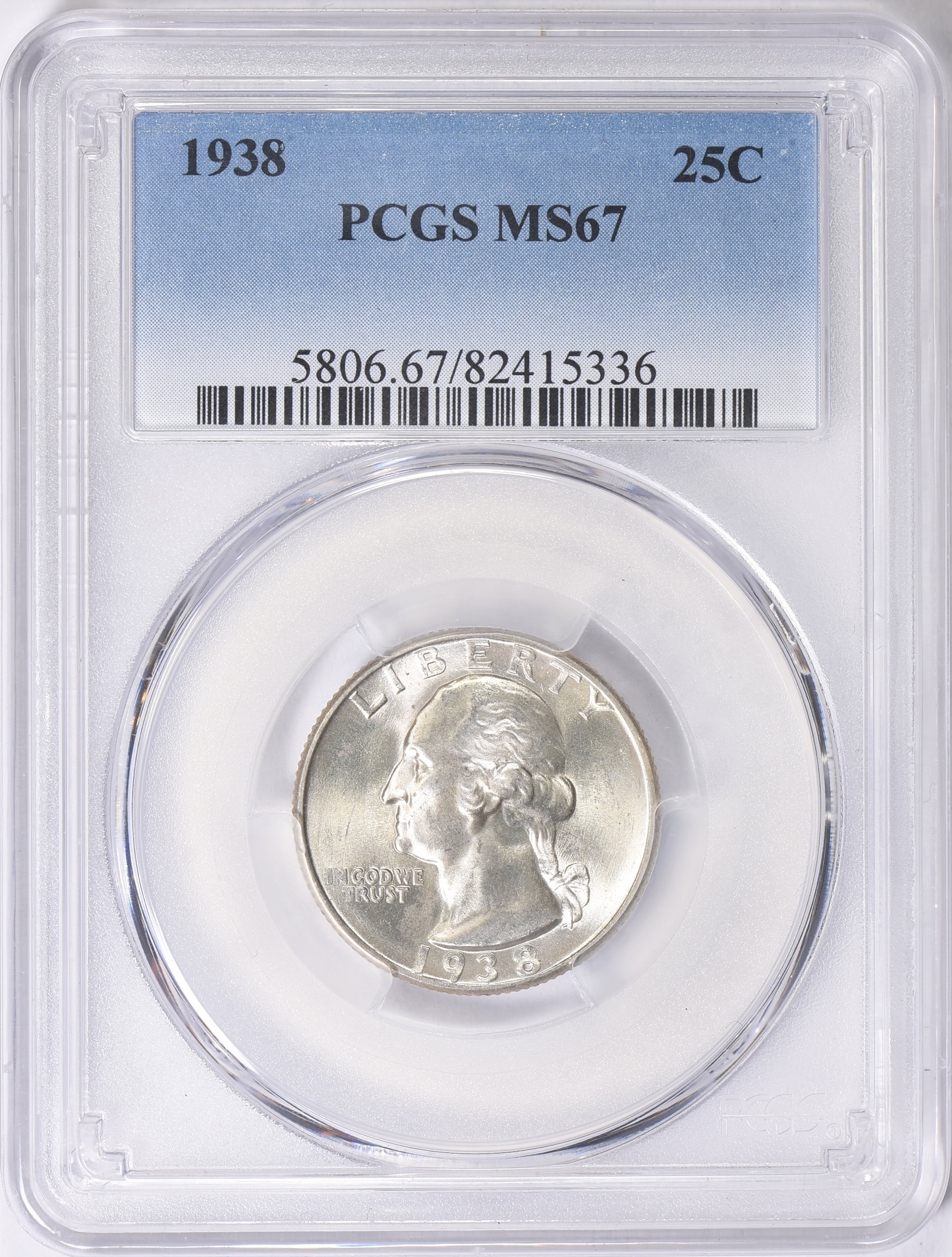 1938 Washington Quarter PCGS MS-67 (Item 1644686) | GreatCollections Coin Auctions